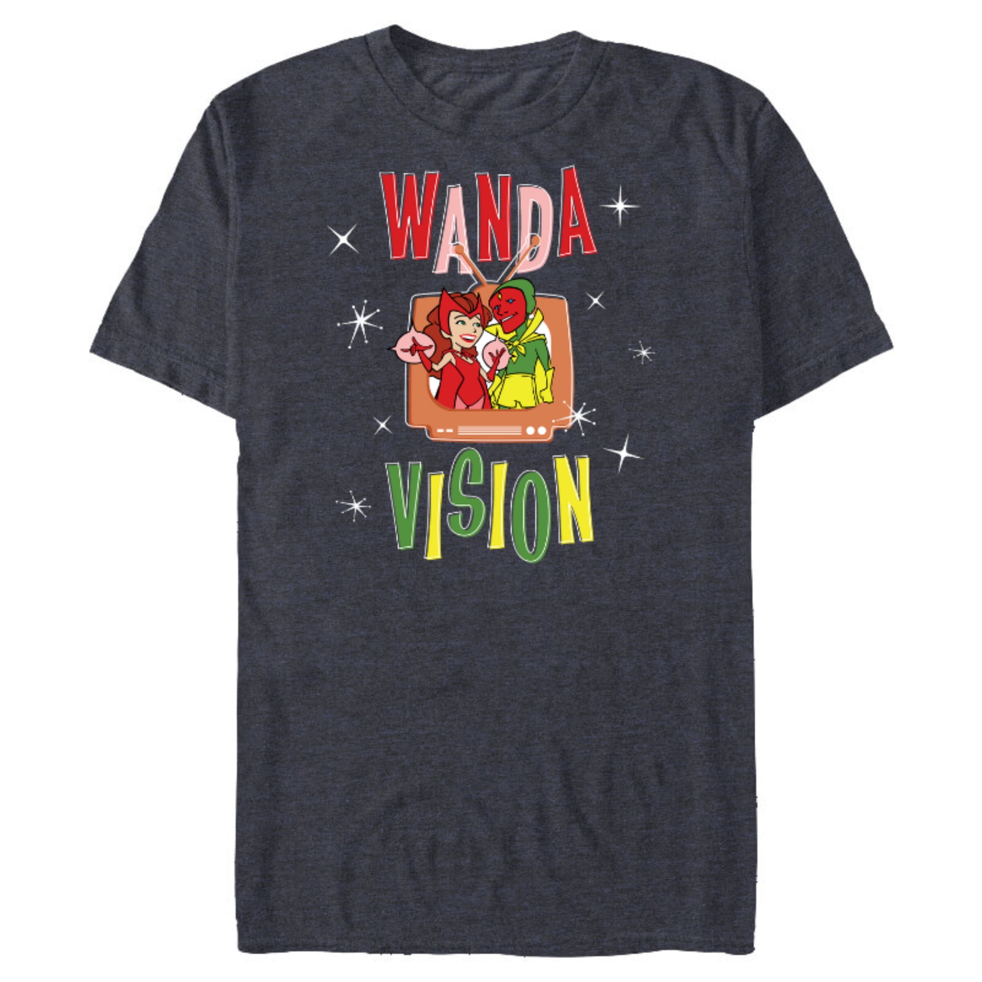 Marvel WandaVision Wanda & Vision Retro TV Artwork - Short Sleeve ...