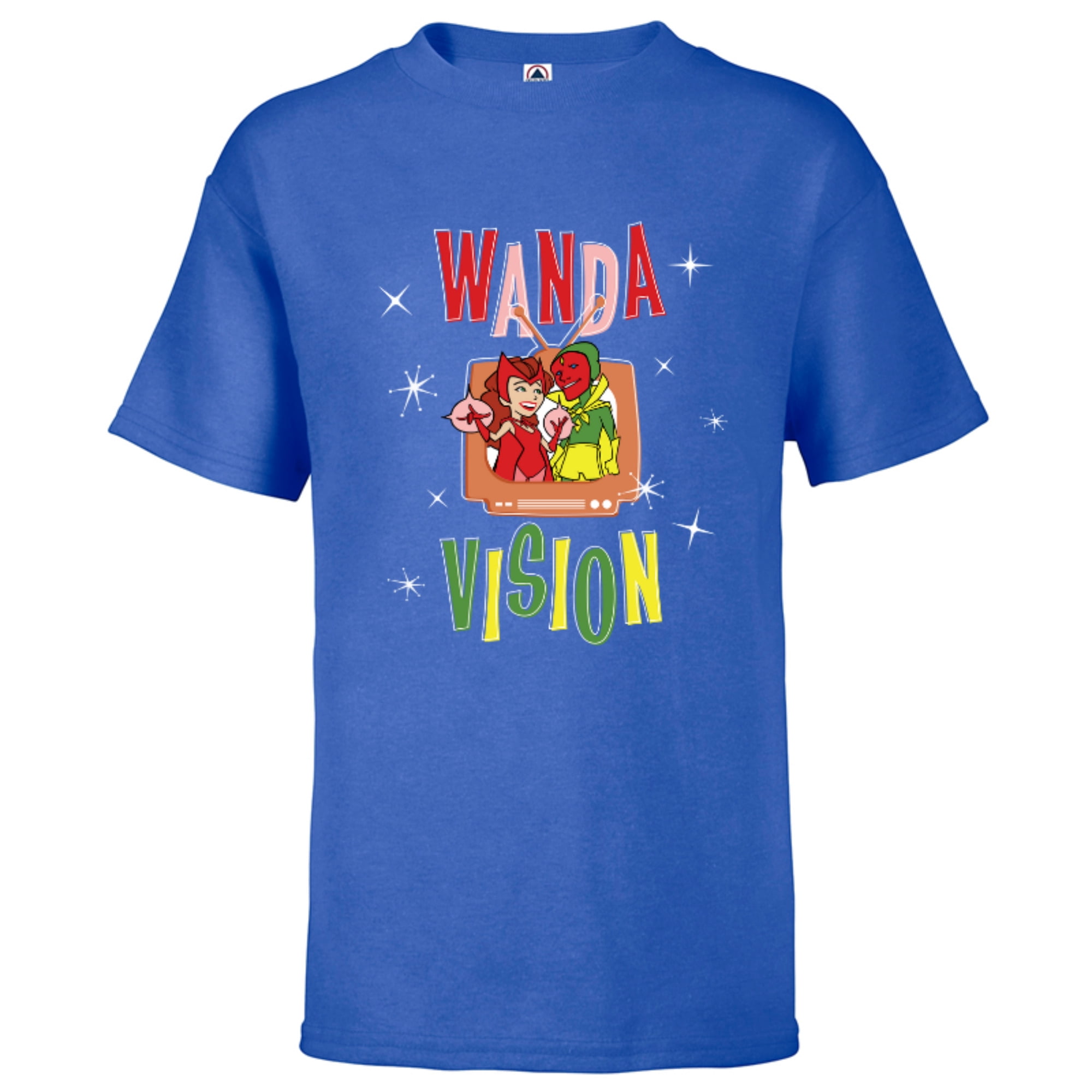 Marvel WandaVision Wanda & Vision Retro TV Artwork - Short Sleeve T ...