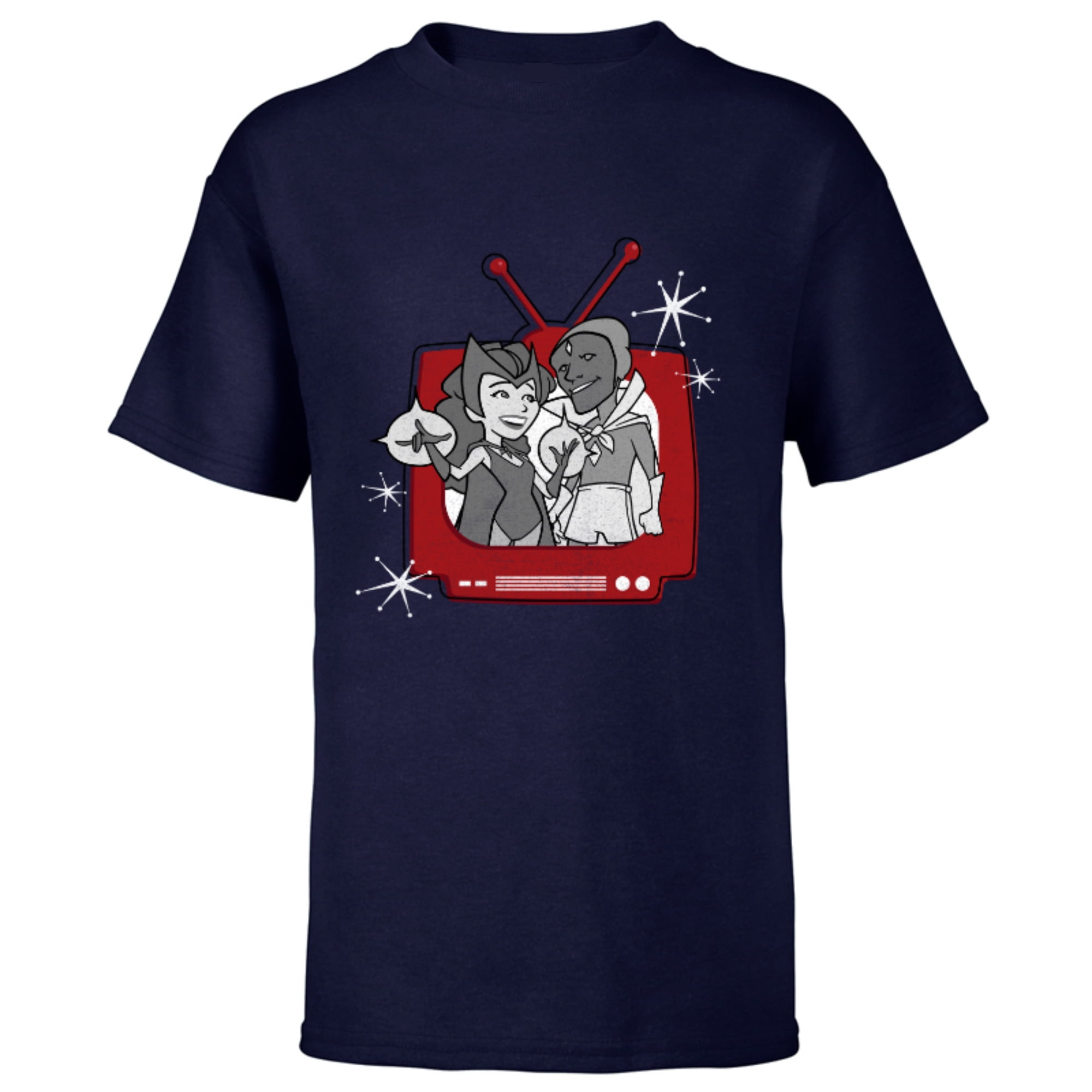 Marvel WandaVision Wanda & Vision Retro TV - Short Sleeve T-Shirt for ...