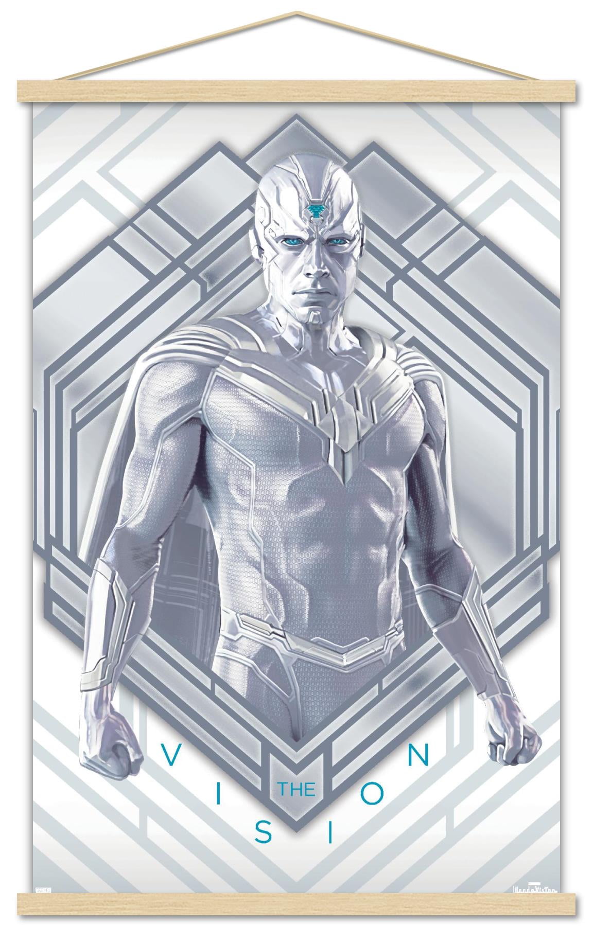 Marvel WandaVision - White Vision Wall Poster with Wooden Magnetic ...