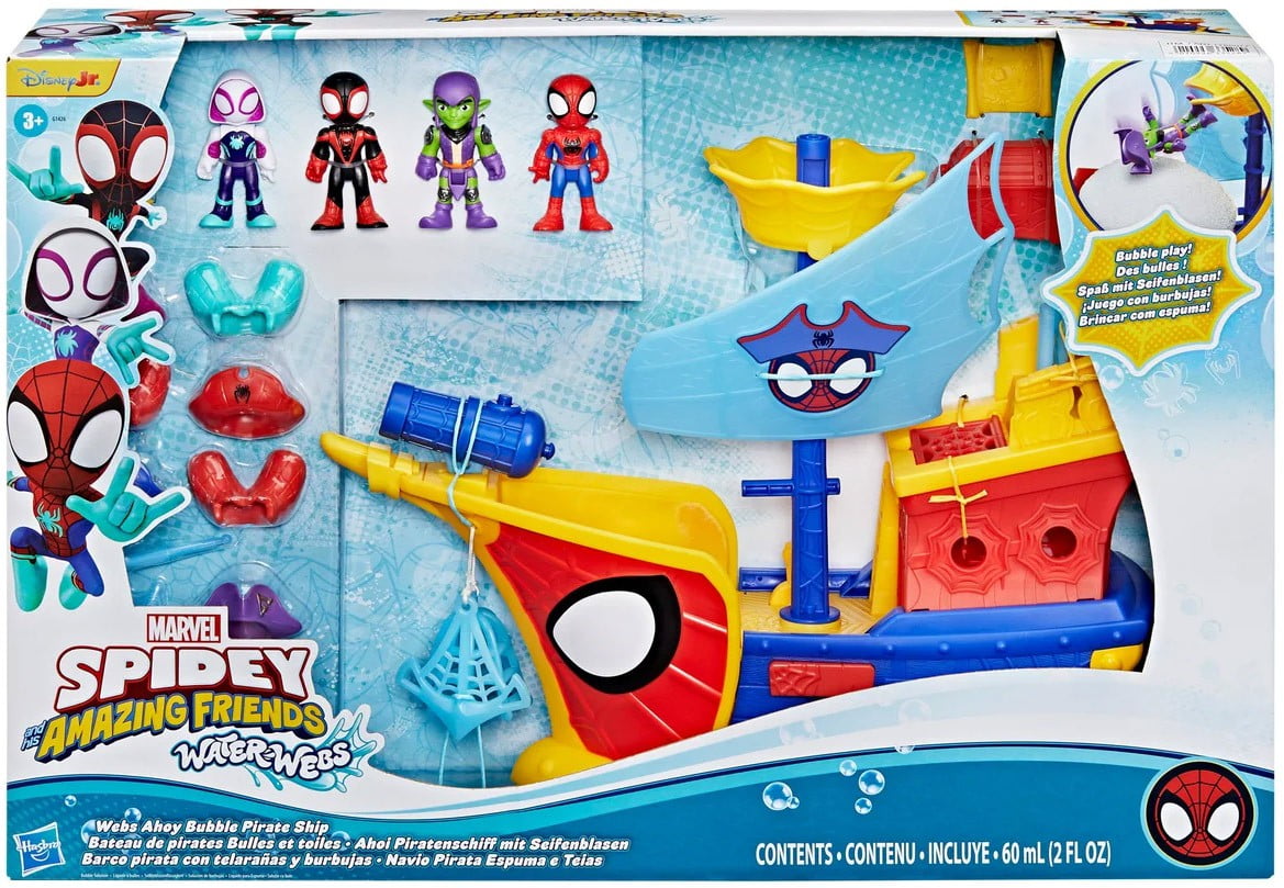 Marvel Water-Webs Web Ahoy Bubble Pirate Ship Playset (Ghost Spider ...
