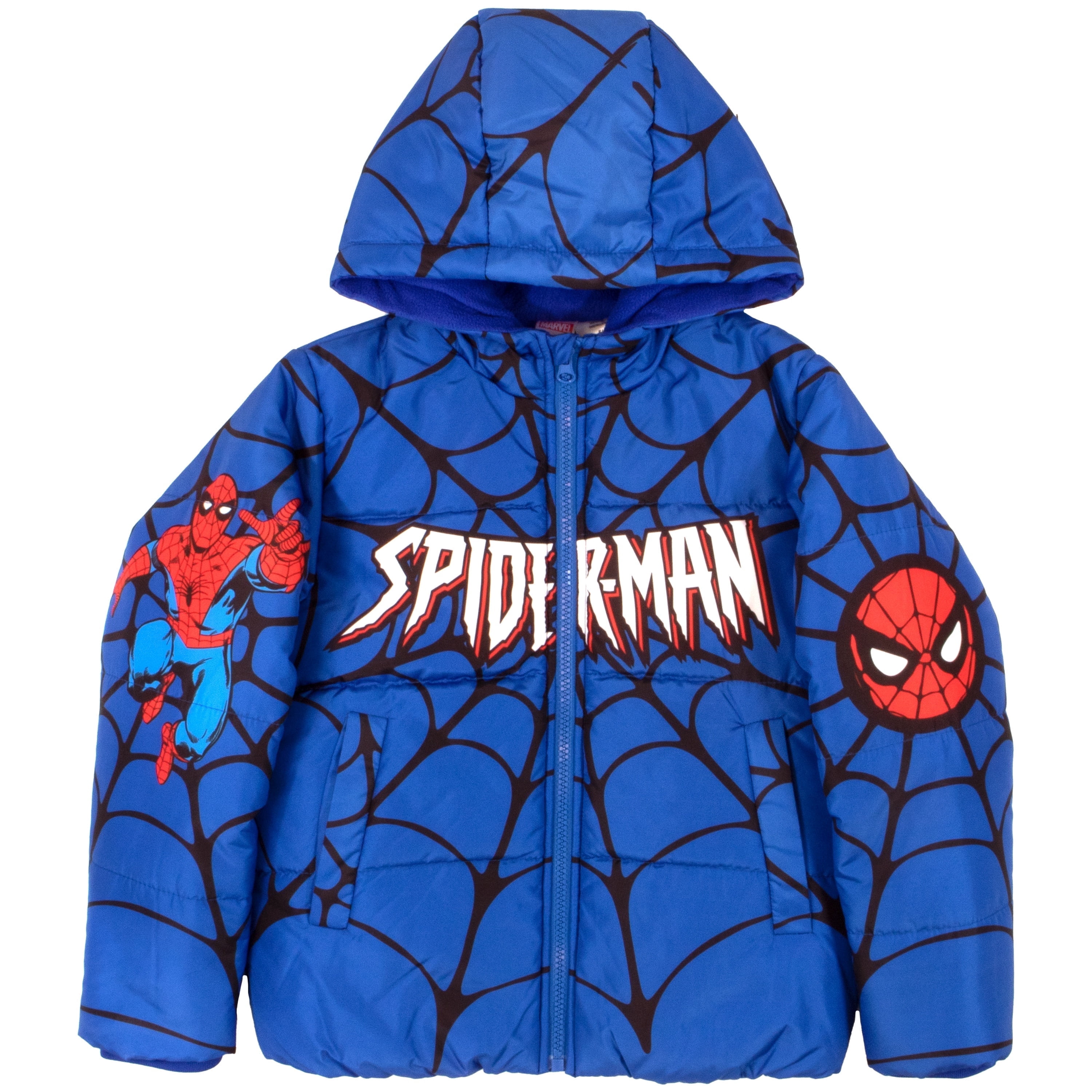 Marvel Boys Spider‑Man Puffer Winter Coat (Little & Big Boys), Sizes 4 ...
