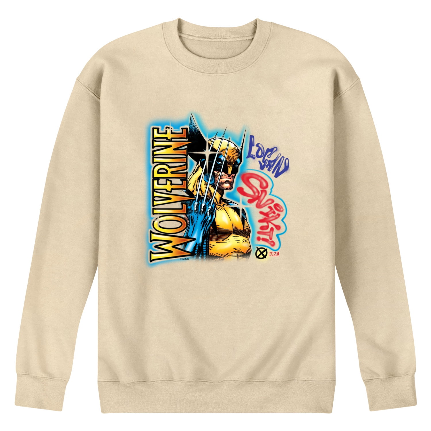 Marvel - Wolverine 90s - Men's Crew Fleece Sweatshirt - Walmart.com