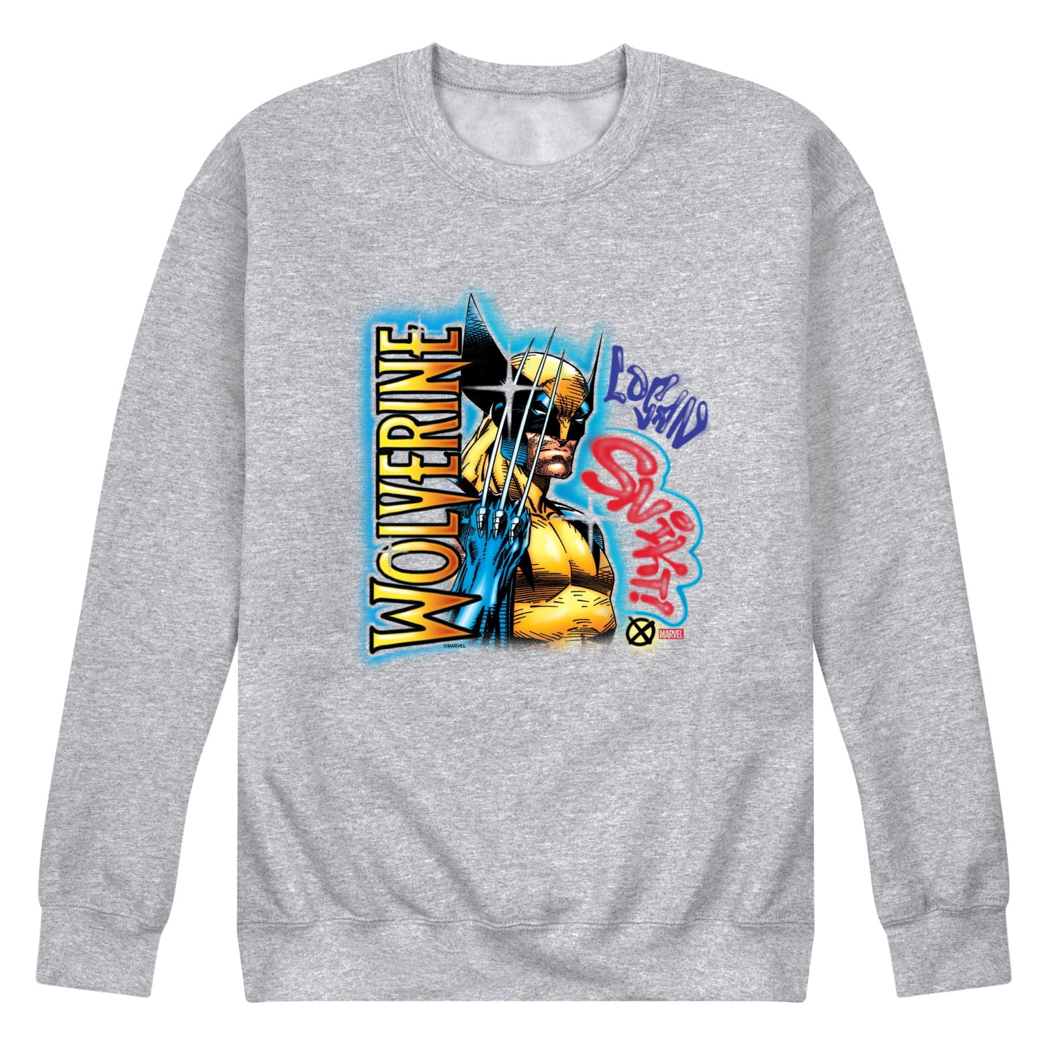 Marvel - Wolverine 90s - Men's Crew Fleece Sweatshirt - Walmart.com