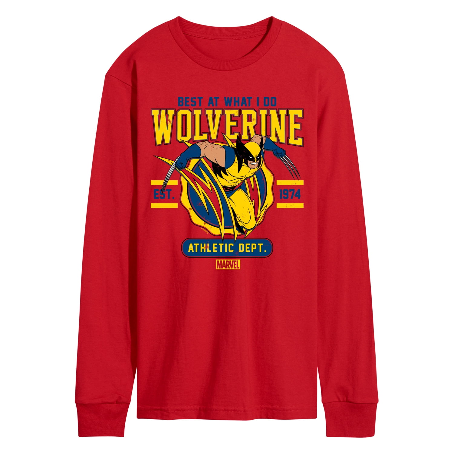 Marvel Wolverine - Collegiate Scratch - Men's Long Sleeve Graphic T ...