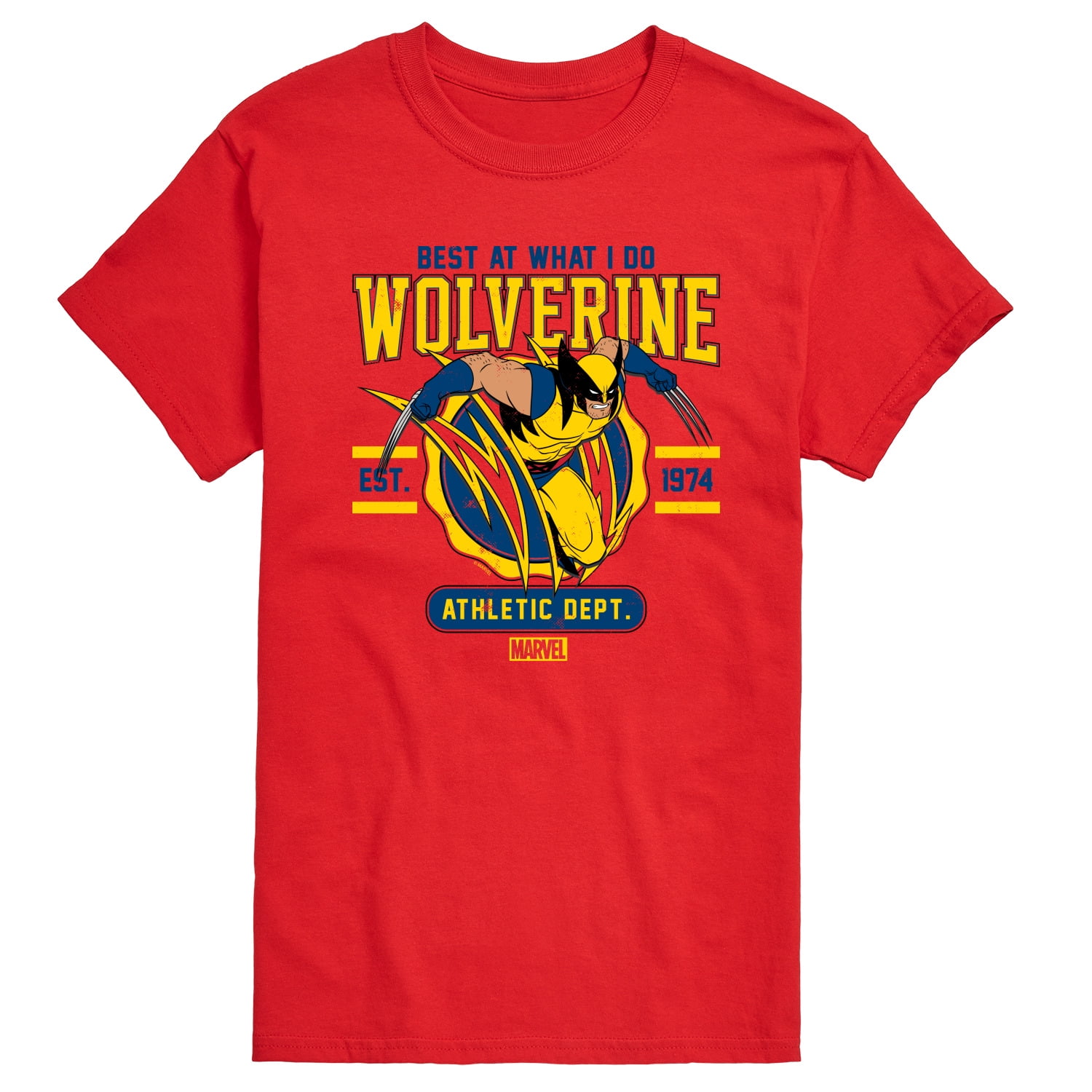 Marvel Wolverine - Collegiate Scratch - Men's Short Sleeve Graphic T ...