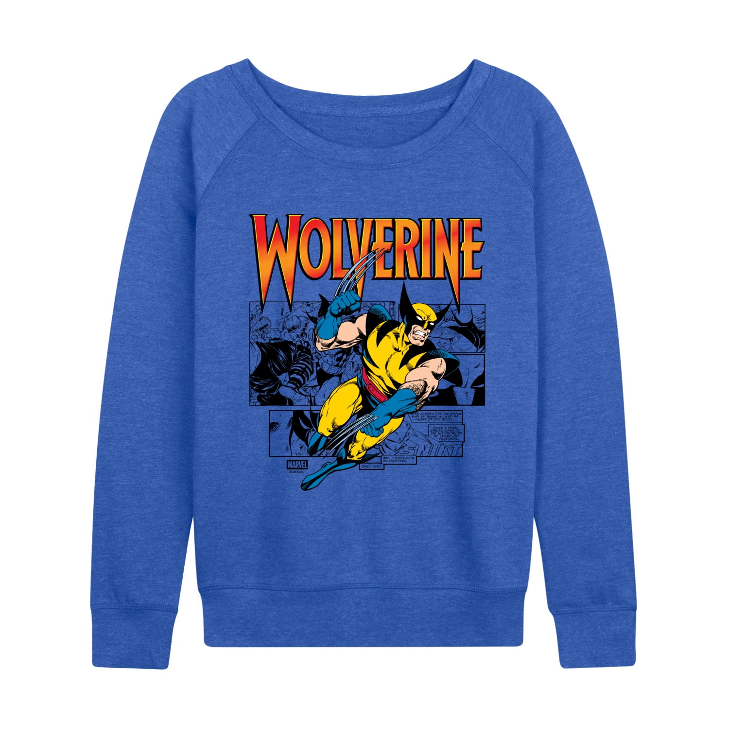 Marvel - Wolverine Comic - Women's French Terry Long Sleeve Pullover ...