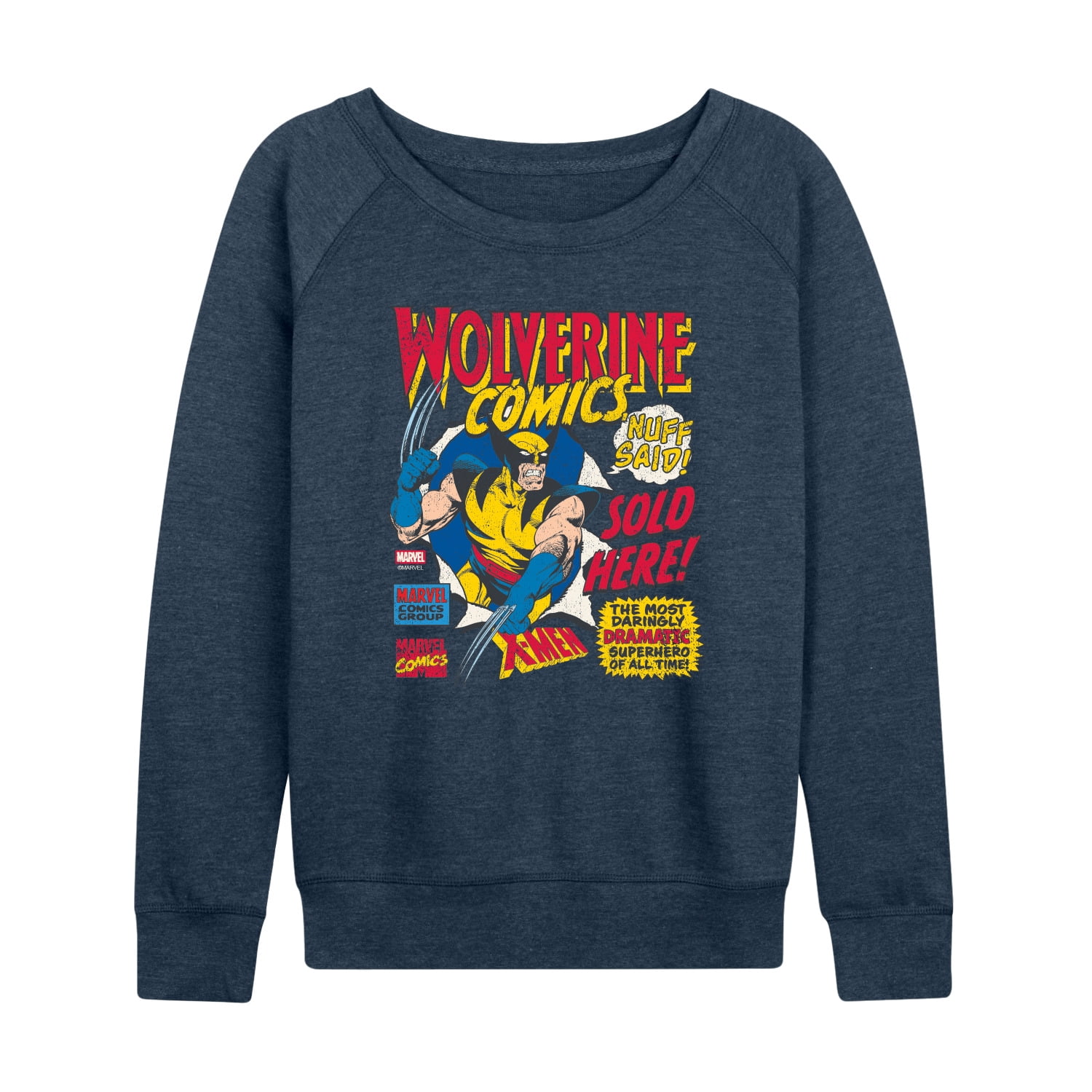 Marvel - Wolverine Comics Ad - Women's French Terry Long Sleeve ...
