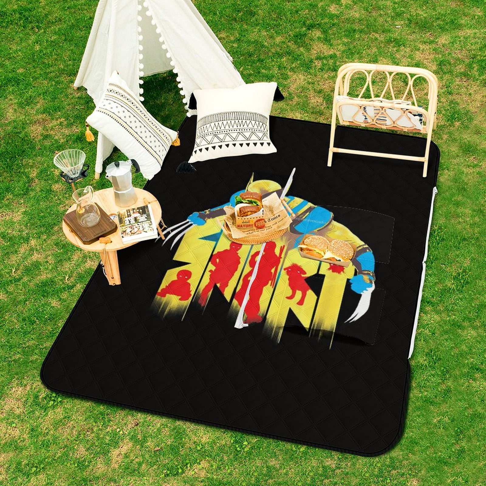 Marvel-Wolverine Extra Large Picnic Blanket Waterproof,59"x 39"Foldable ...