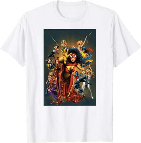Marvel Women Spider-Woman Scarlet Witch Rogue Dazzler Araña T-Shirt ...