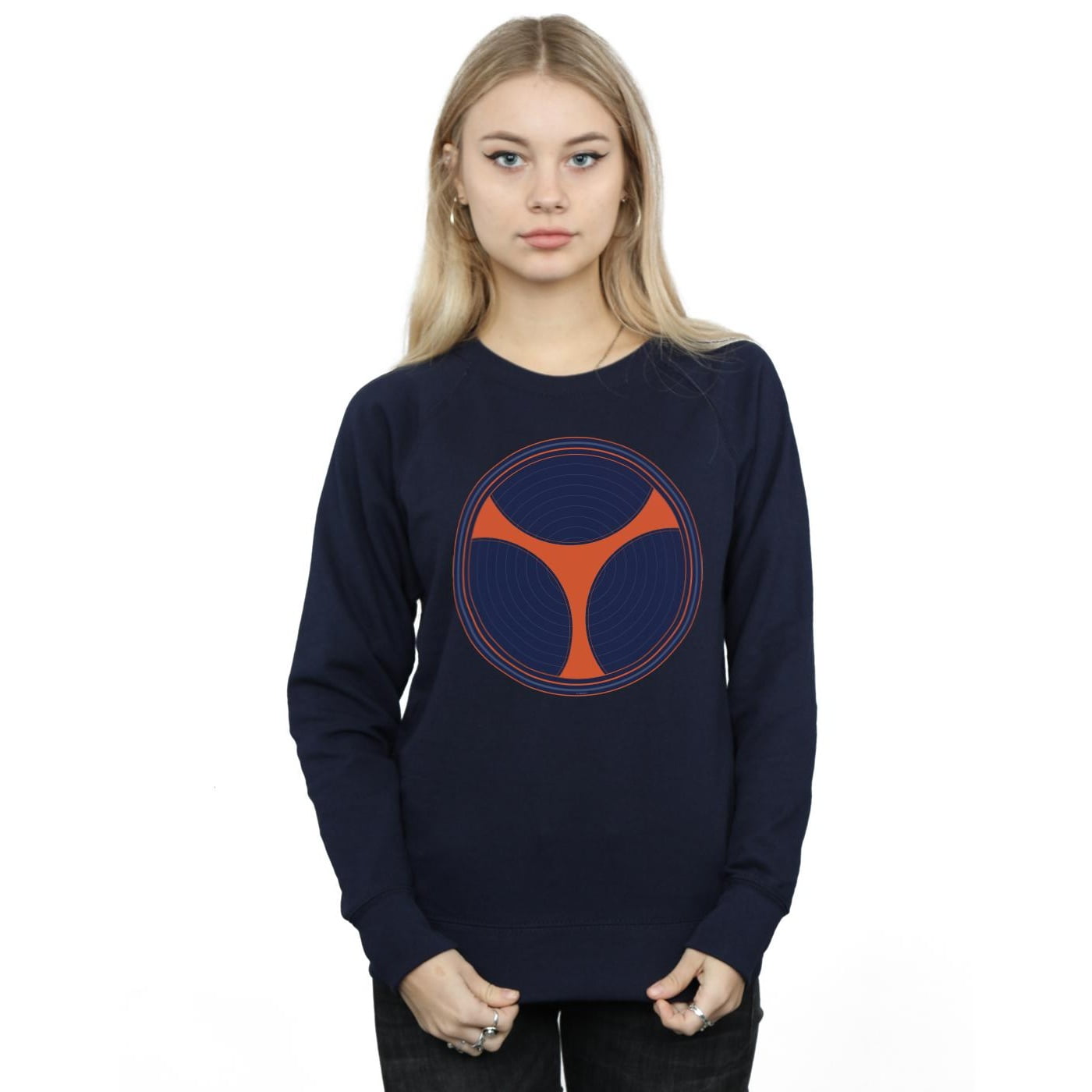 Marvel Womens Black Widow Movie Taskmaster Distressed Shield Sweatshirt ...