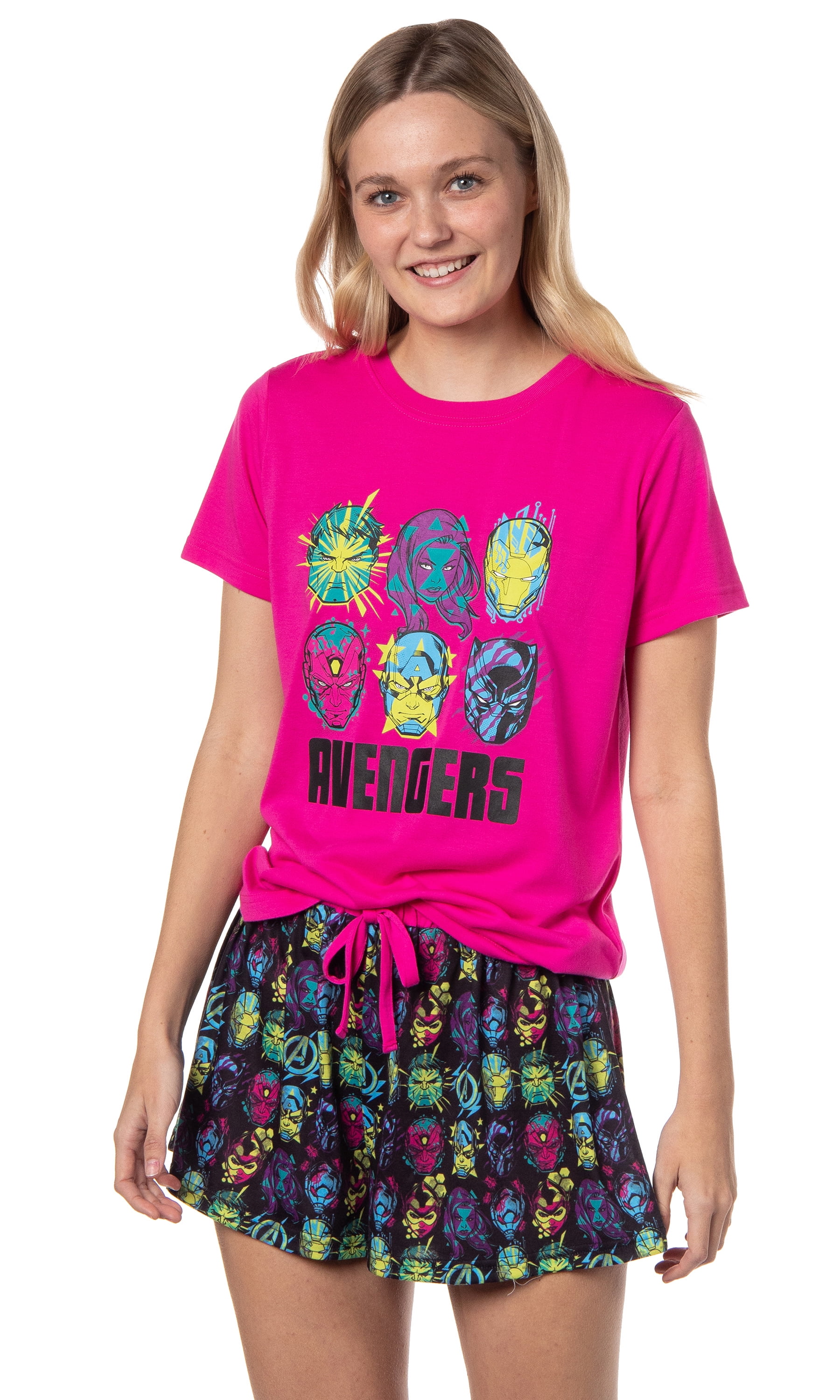 Marvel Womens' The Avengers Characters Hulk Sleep Pajama Set Shorts ...