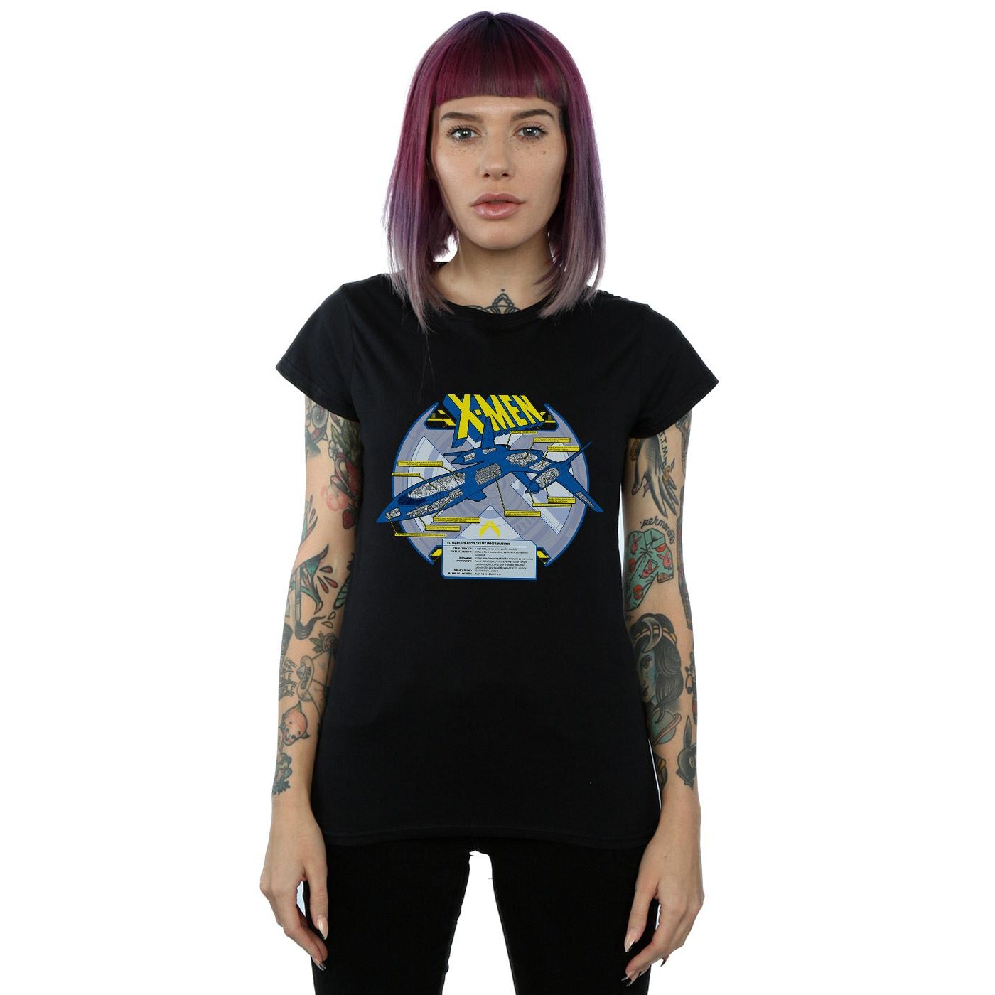 Marvel Womens X-Men X-Jet Breakdown Cotton T-Shirt - Walmart.com