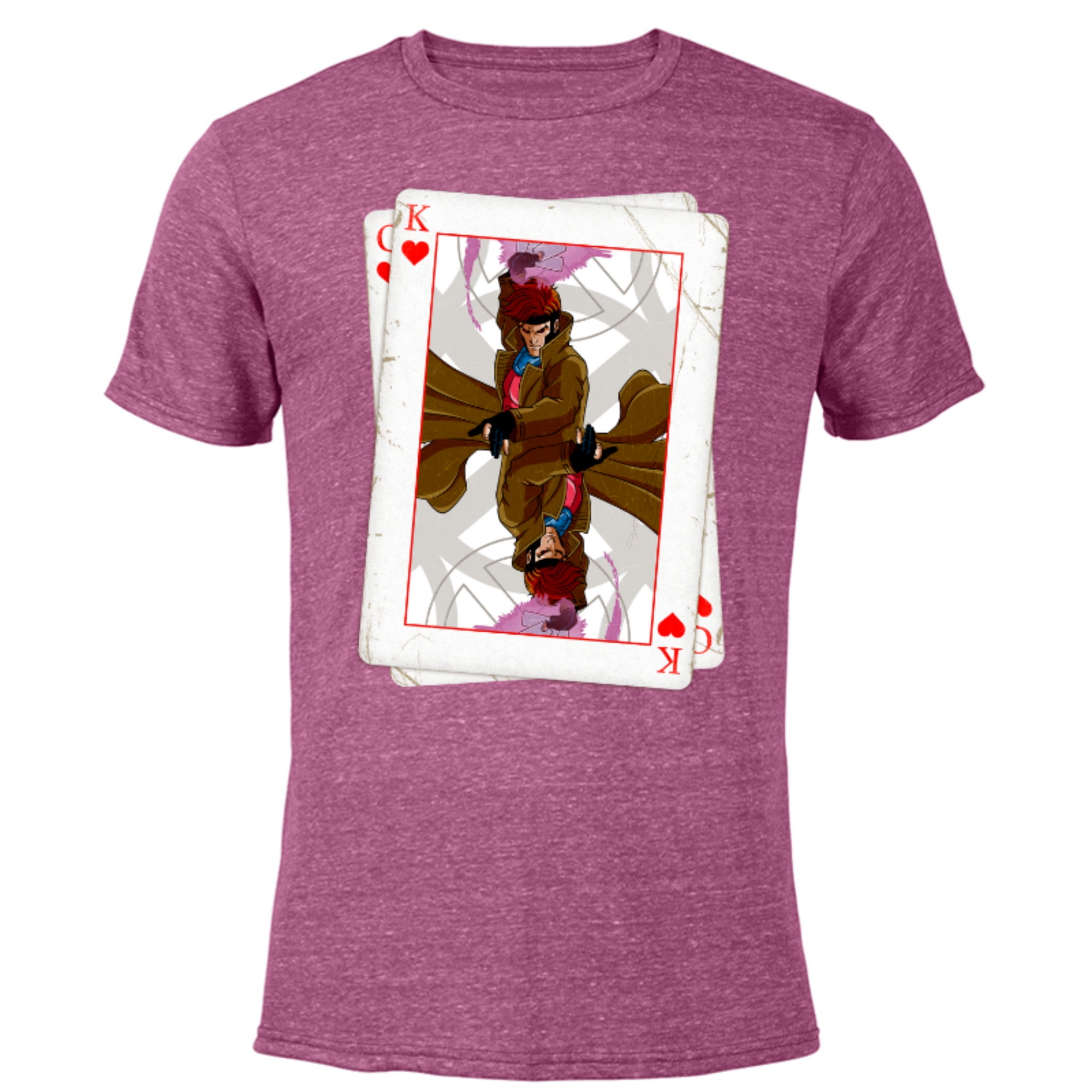 Marvel X-Men Gambit Playing Cards 90s - Short Sleeve Blended T-Shirt ...