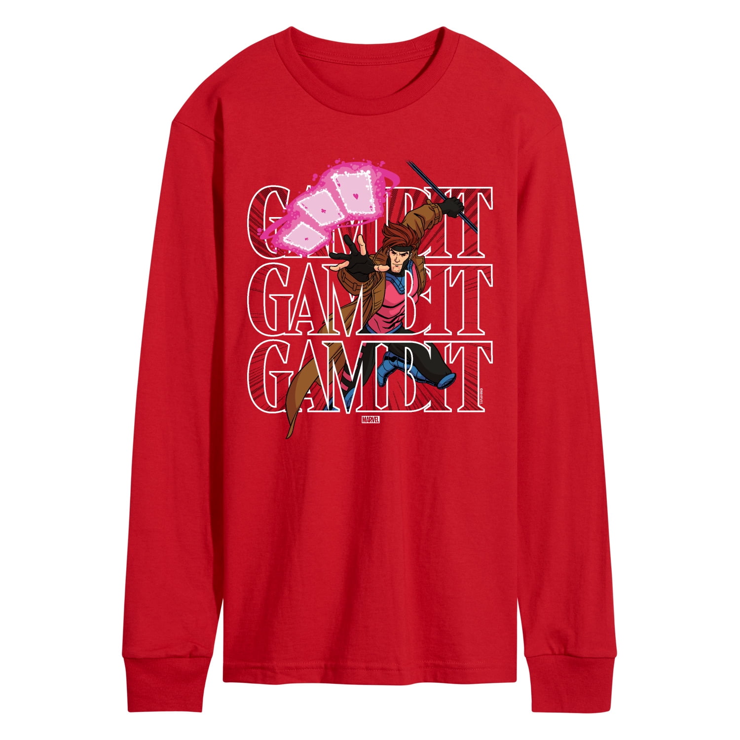 Marvel X-Men - Gambit Stack - Men's Long Sleeve Graphic T-Shirt ...