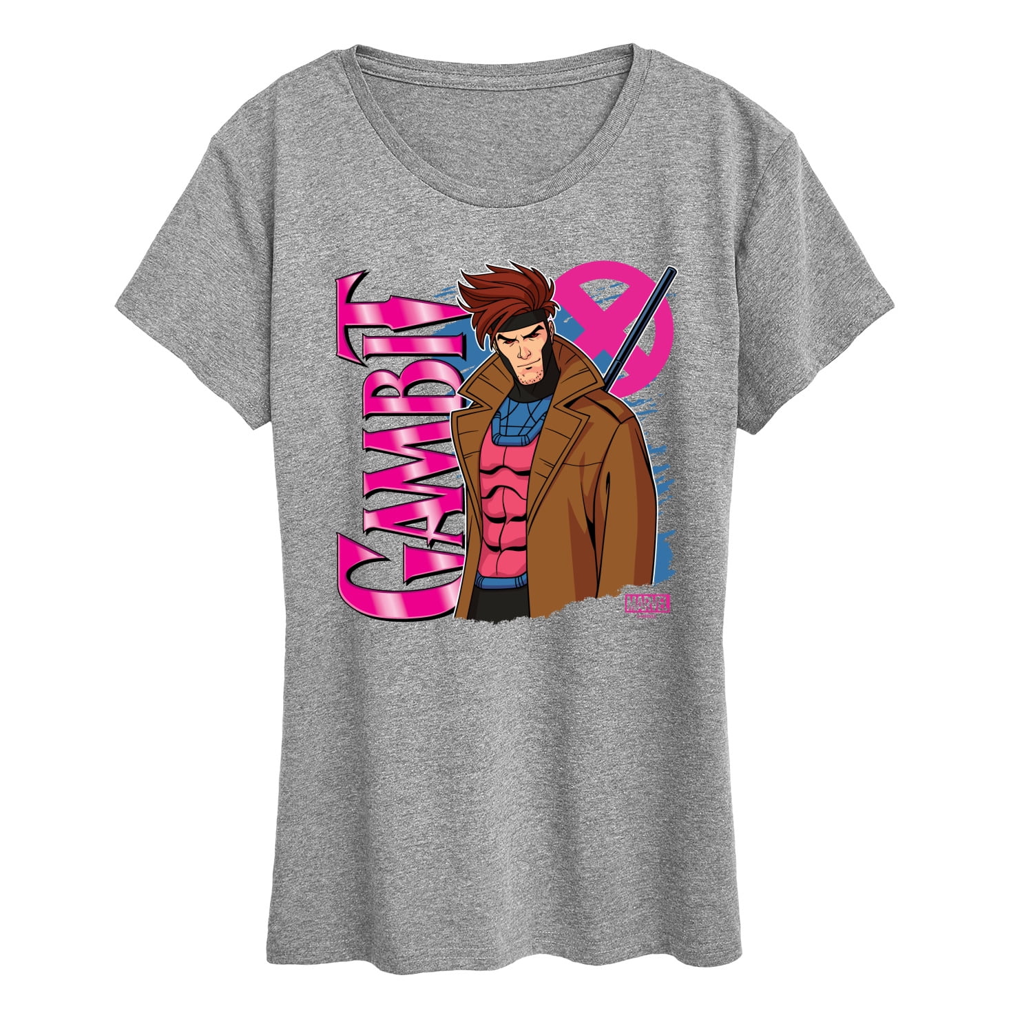 Marvel X-Men - Gambit With Logo - Women's Short Sleeve Graphic T-Shirt ...