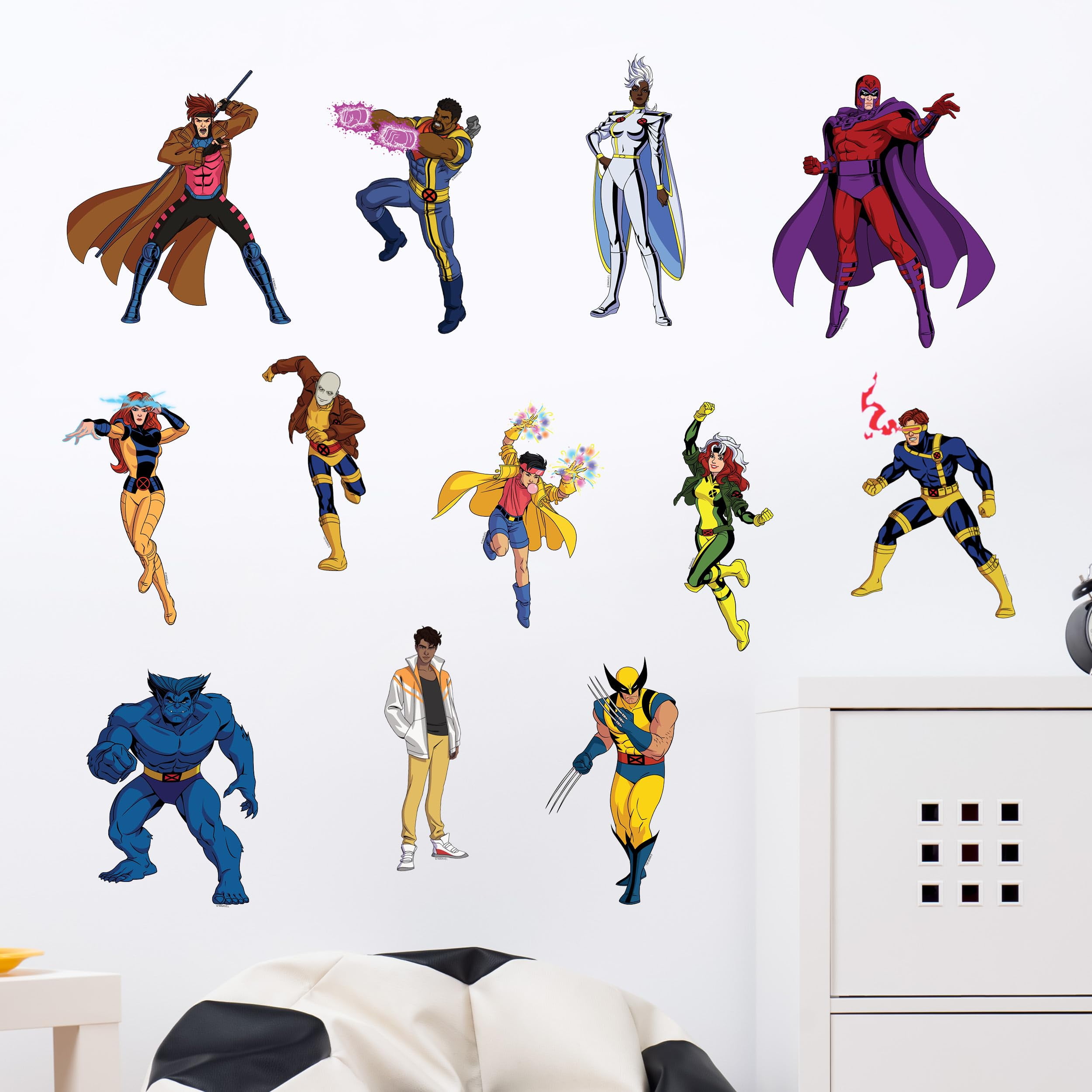 Marvel X-Men Wall Decals - Set of 12 Wall Stickers Wolverine Cyclops ...