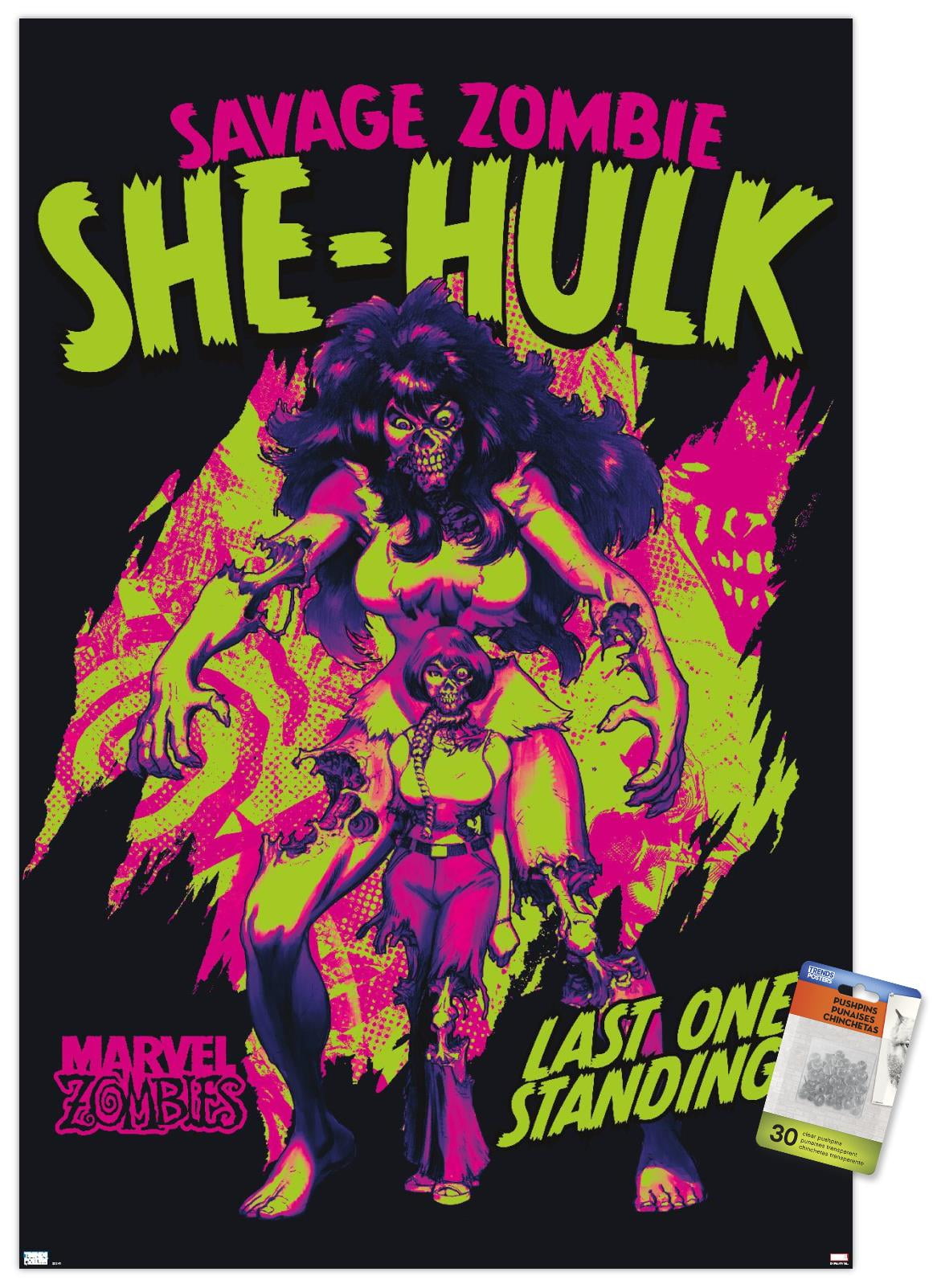 Marvel Zombies - Savage Zombie She-Hulk Wall Poster with Pushpins, 22. ...