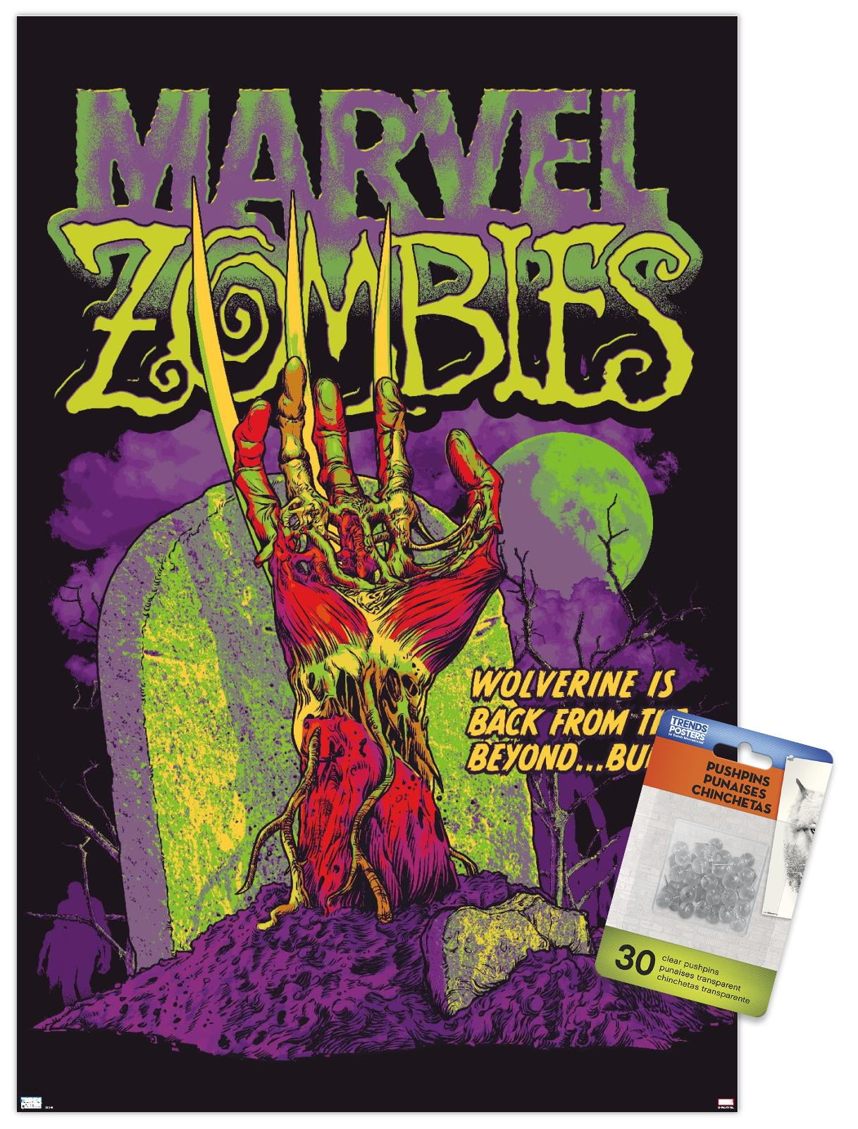 Marvel Zombies - Wolverine Is Back Wall Poster with Push Pins, 14.725 ...