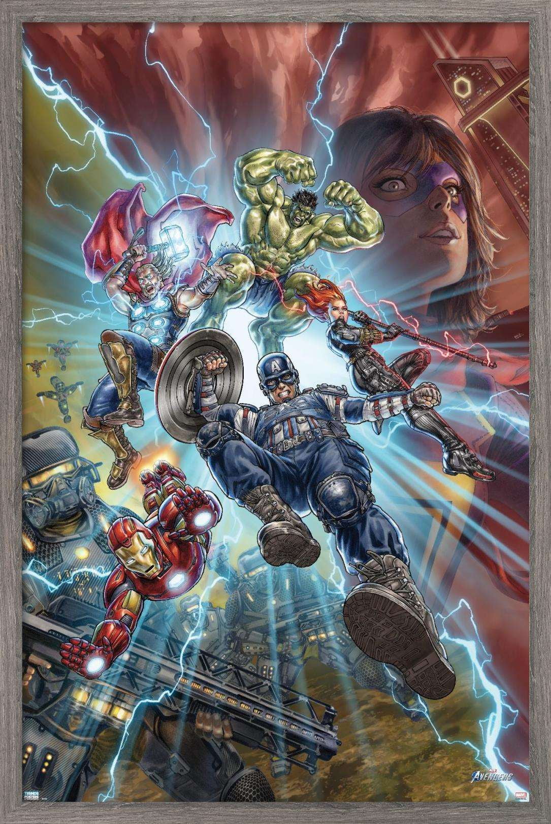 Marvel's Avengers - Battle Wall Poster, 14.725" x 22.375", Framed ...