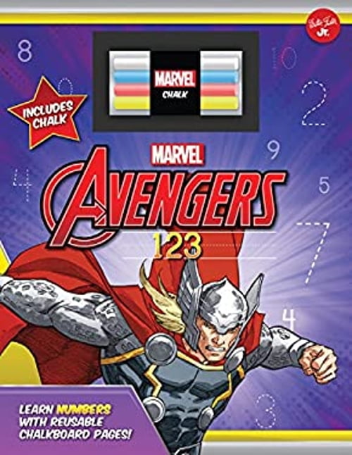 Pre-Owned Marvel's Avengers Chalkboard 123: Learn Numbers with Reusable ...