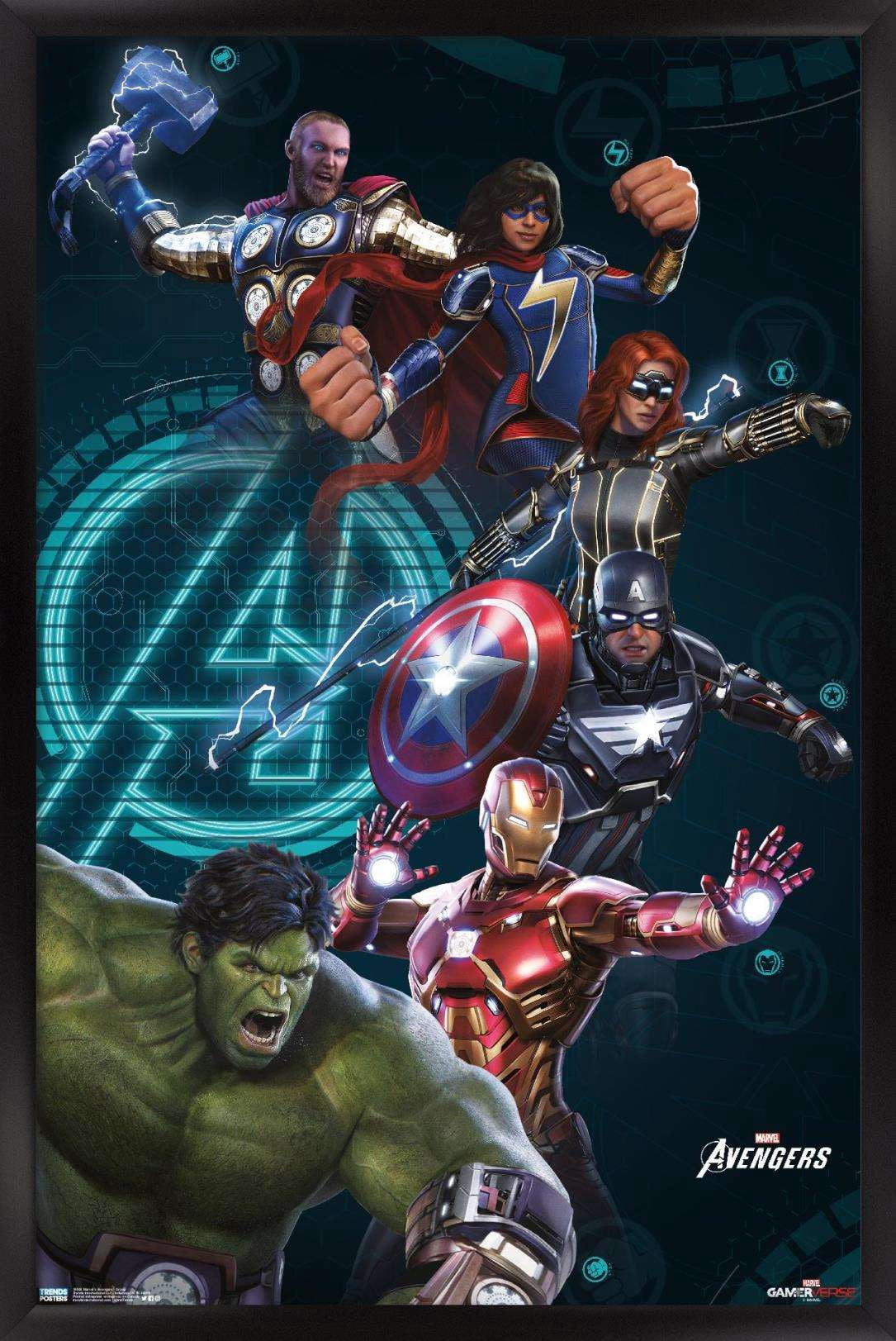 Marvel's Avengers - Group Wall Poster, 22.375" x 34", Framed - Walmart.com