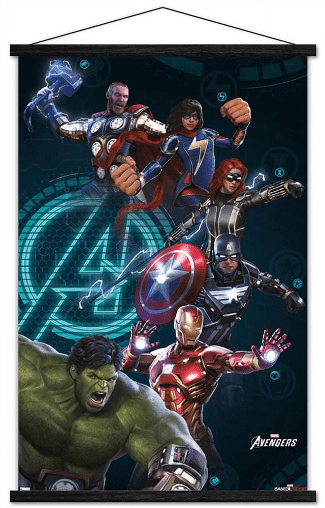 Marvel's Avengers - Group Wall Poster with Magnetic Frame, 22.375" x 34 ...