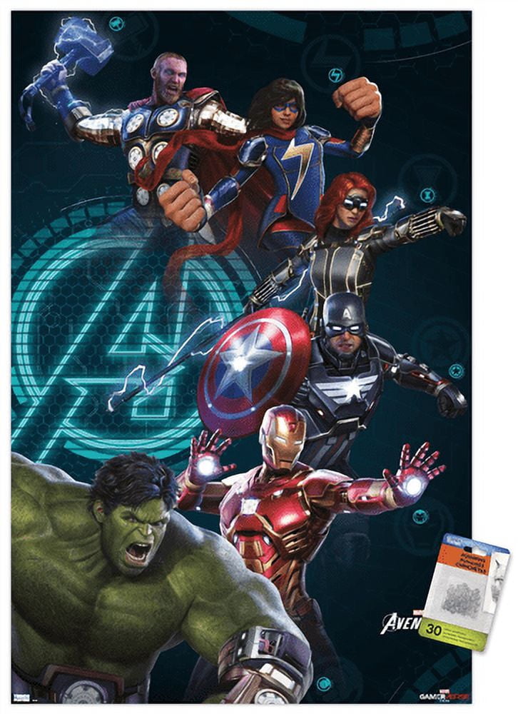 Marvel's Avengers - Group Wall Poster with Push Pins, 22.375" x 34 ...