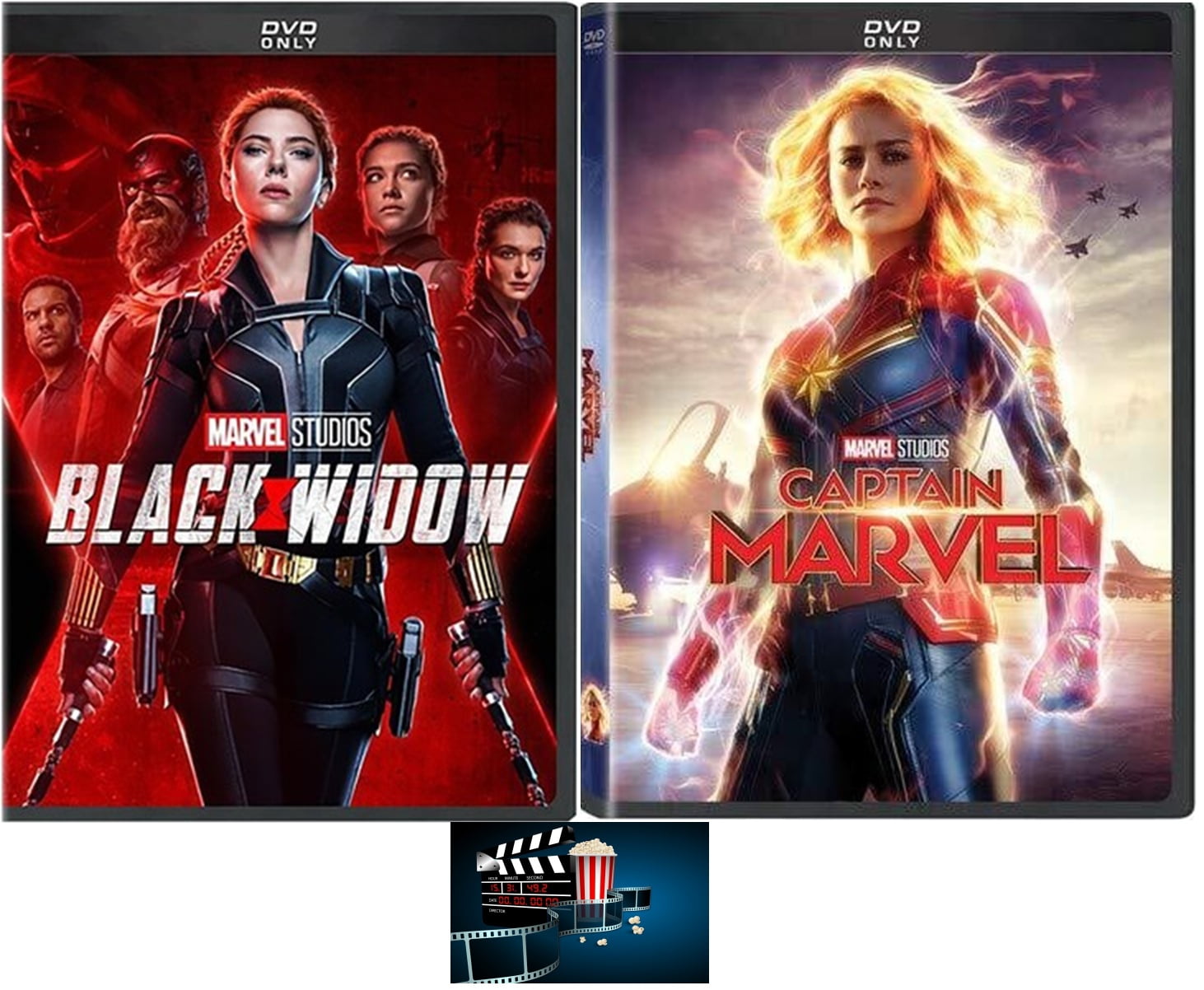 Marvel's BLACK WIDOW & CAPTAIN MARVEL 2 DVD Movie Set Includes Movie ...