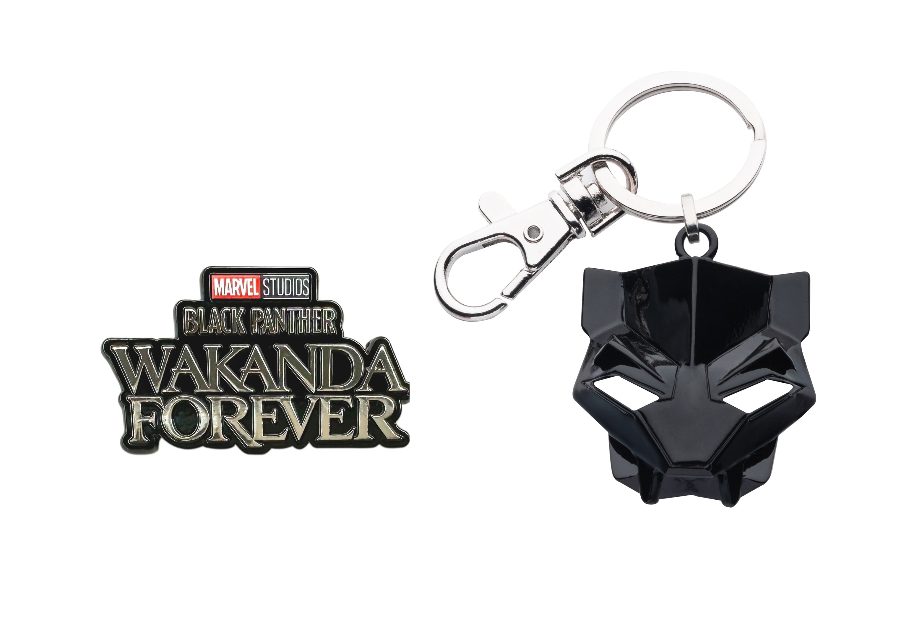 Marvel's Black Panther WAKANDA FOREVER PIN + 3D HEAD MASK KEYCHAIN ...