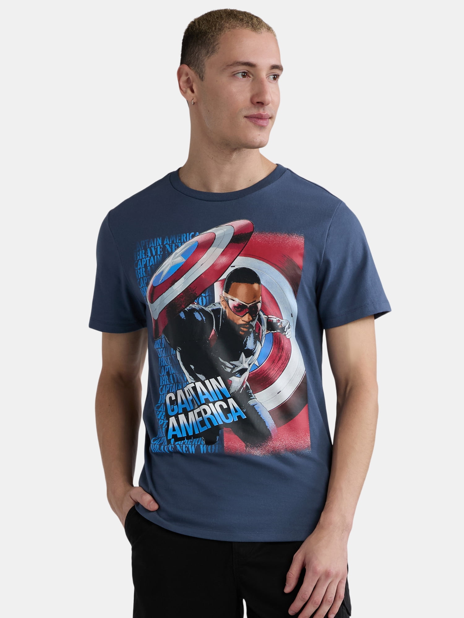 Marvel Captain America Men's & Big Men's Graphic Tee with Short Sleeves ...