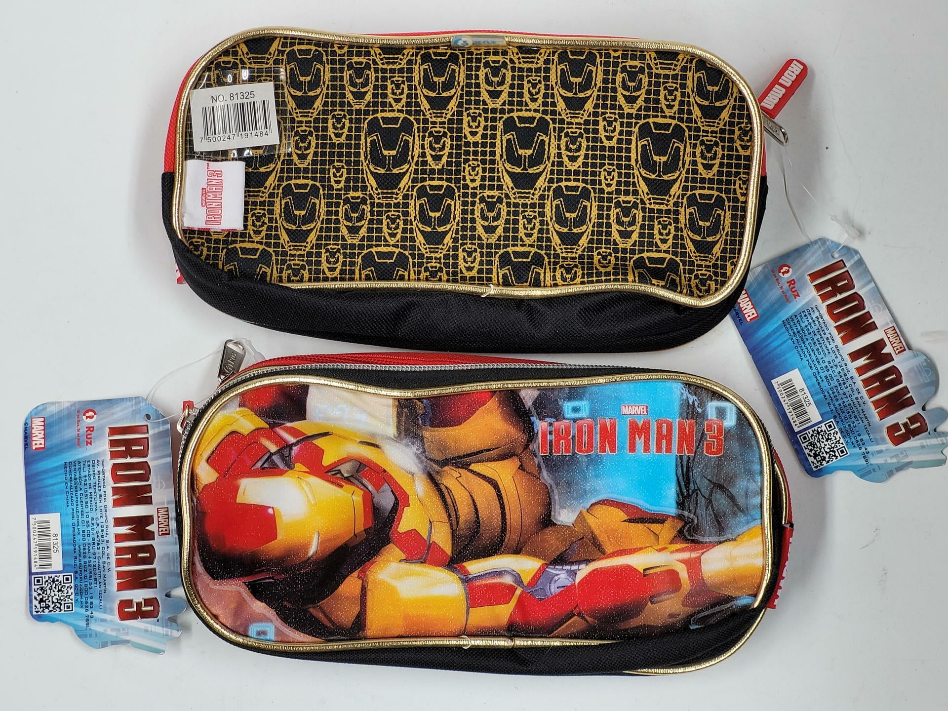 Marvel’s Iron Man Red/Gold Colored 3-Hole Zippered Pencil Pouch ...