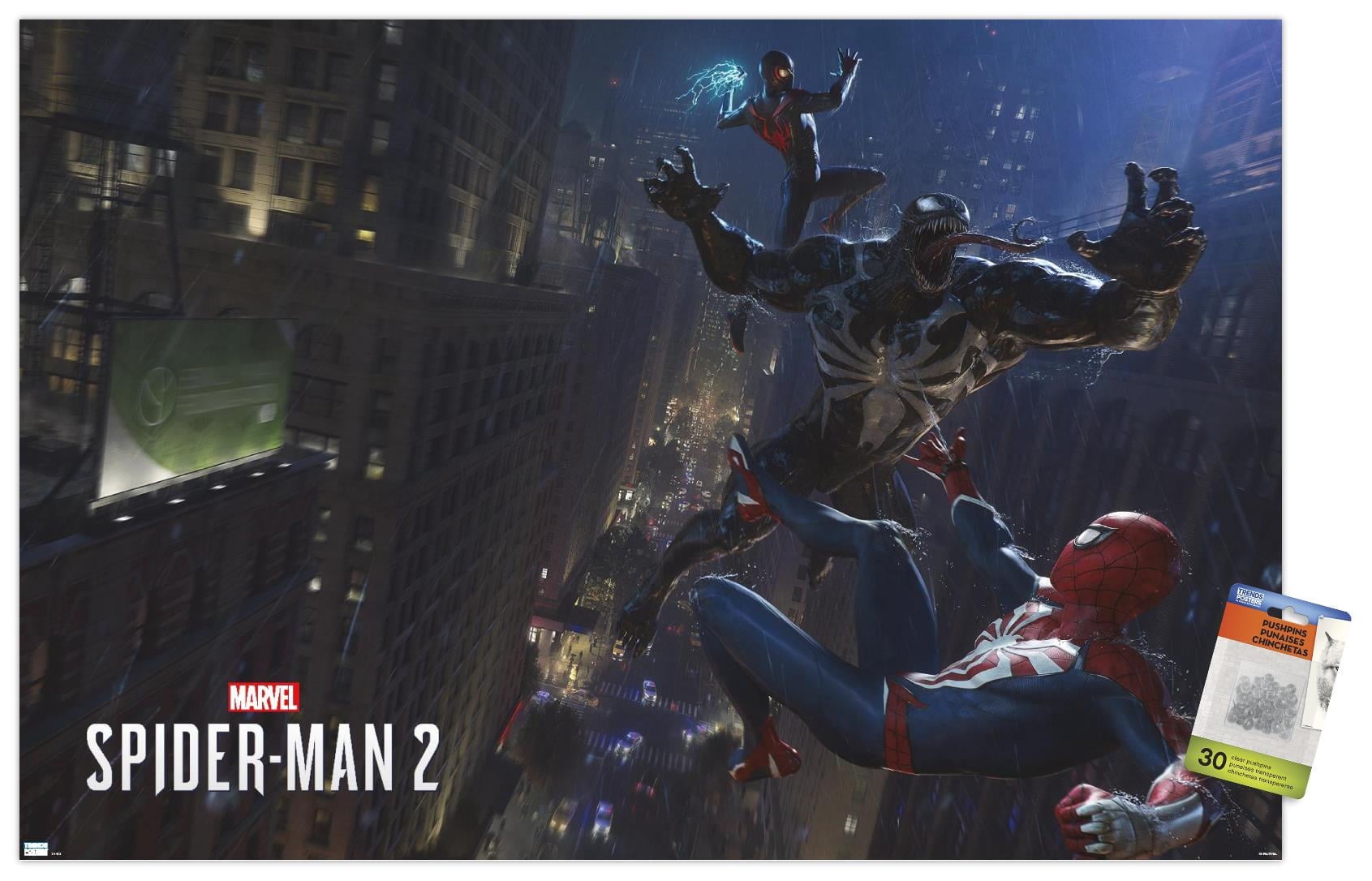 Marvel's Spider-Man 2 - Fight with Venom Wall Poster with Push Pins, 22 ...