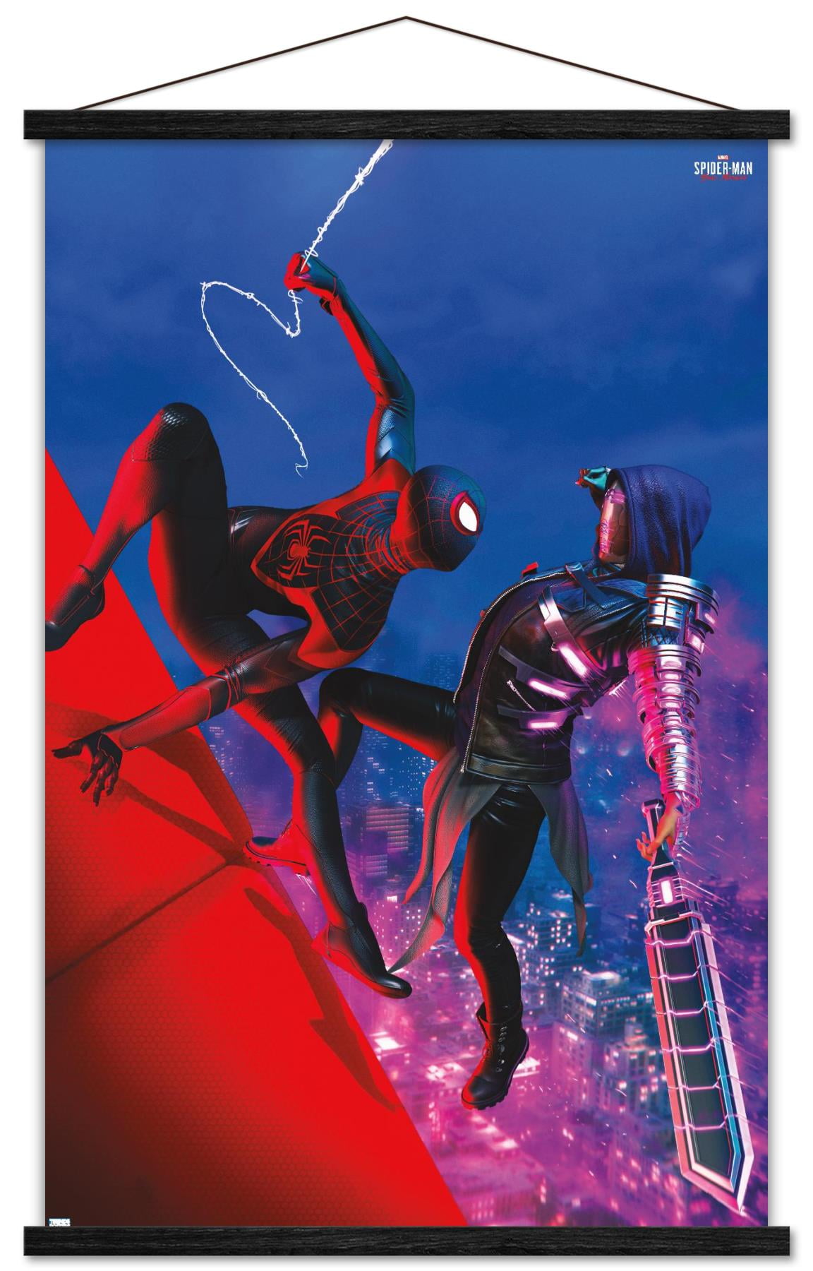 Marvel's Spider-Man: Miles Morales - Fight Wall Poster with Wooden ...