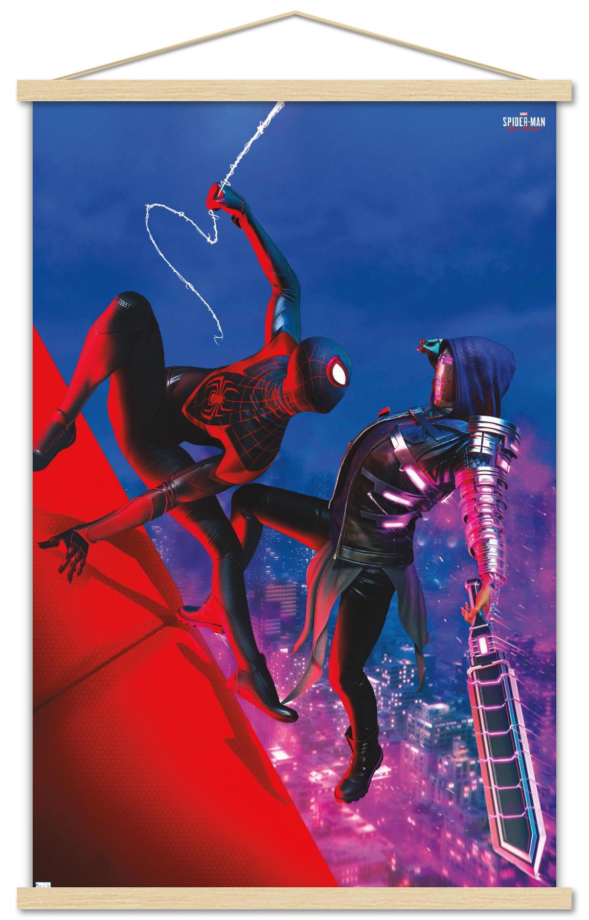 Marvel's Spider-Man: Miles Morales - Fight Wall Poster with Wooden ...