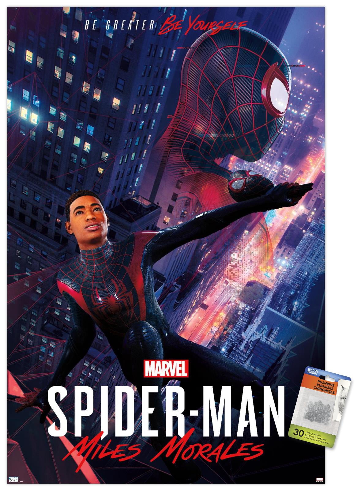 Marvel's Spider-Man: Miles Morales - Pose Wall Poster with Push Pins ...