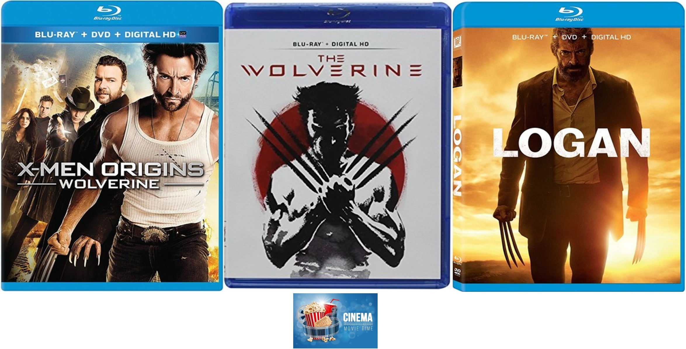 Marvel's X-Men WOLVERINE TRILOGY Hugh Jackman 3 Blu Ray Movie Set ...