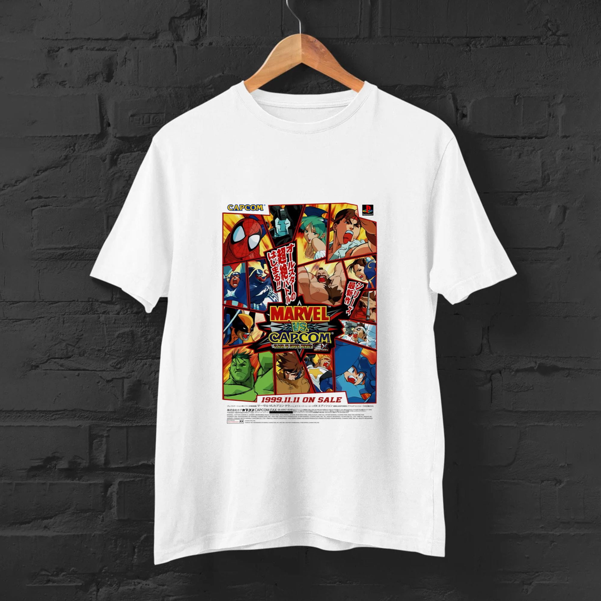 Marvel vs Capcom Arcade Japanese Game Flyer Art Premium Unisex T-shirt ...