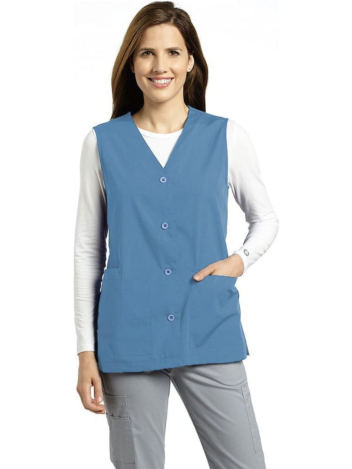 Marvella by White Cross Women's Button Front Solid Scrub Vest - Walmart.com