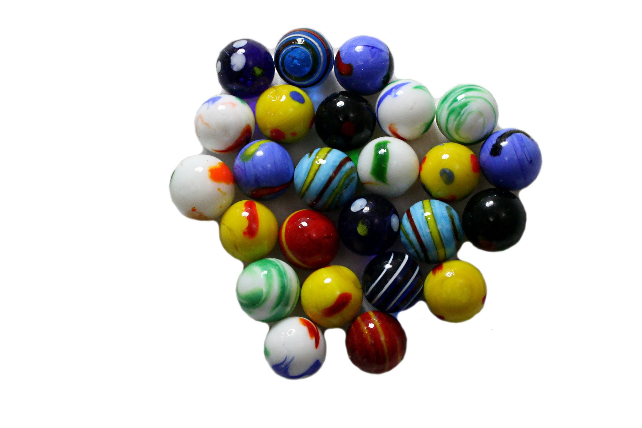 Marvelous Marbles- 25 Small 16mm Art Glass Netted Assortment - Walmart.com