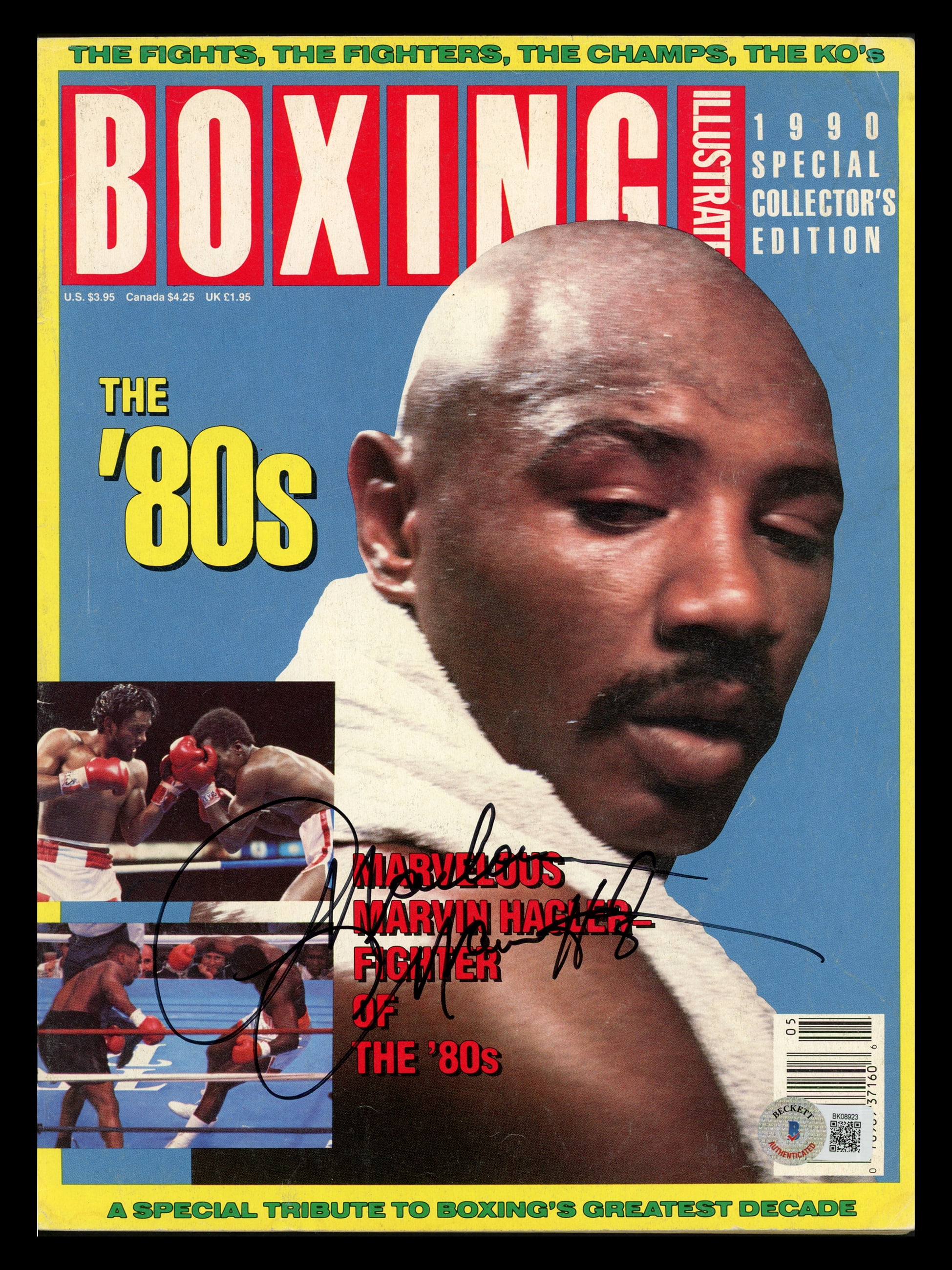 Marvelous Marvin Hagler Autographed Boxing Illustrated Magazine Beckett ...
