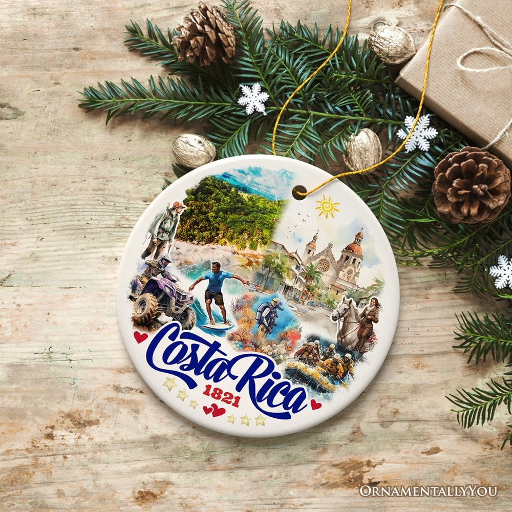 Marvelous Tropical Costa Rica Landmarks Ornament, Artistic Paradise and ...