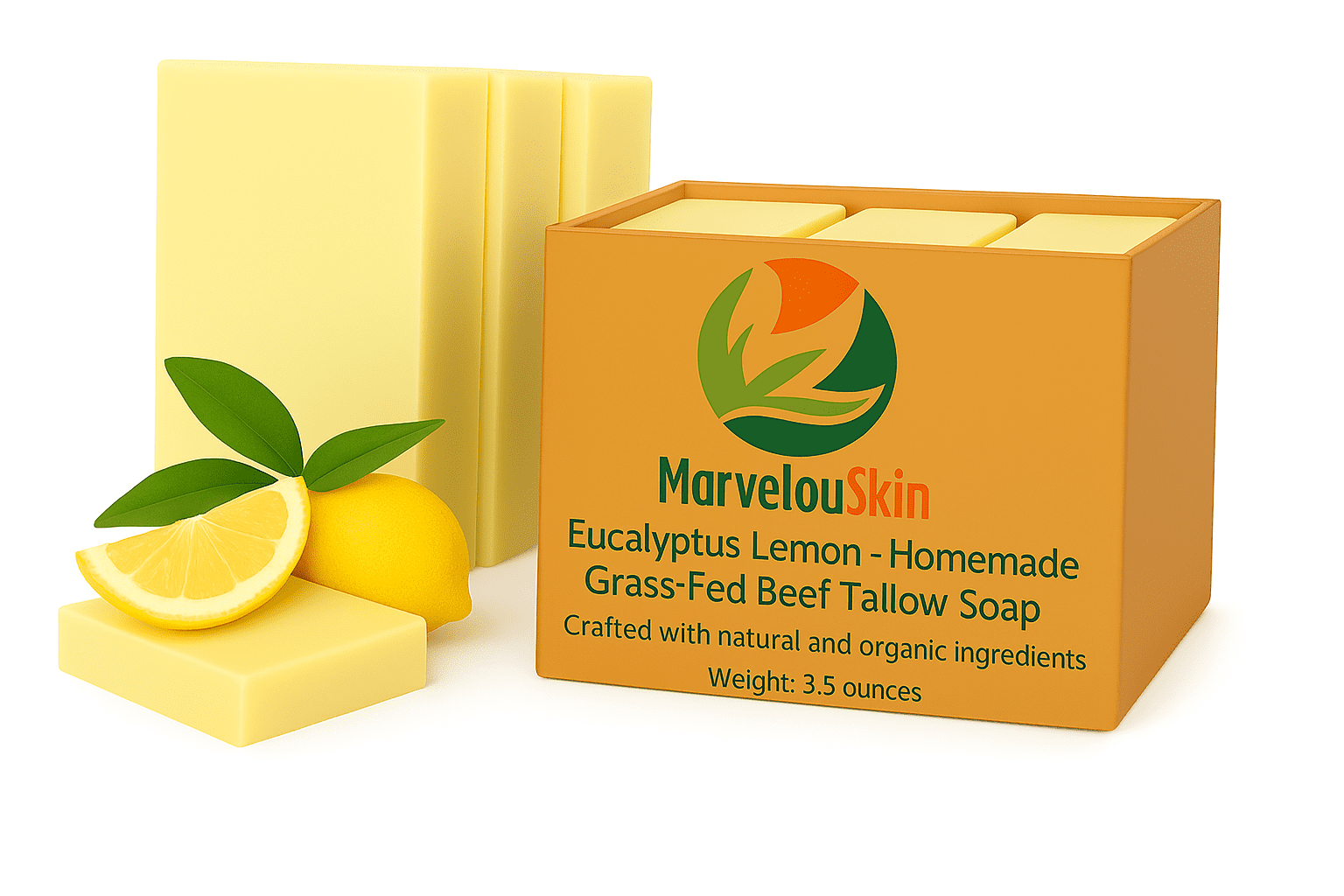 Marvelouskin Grass Fed Beef Tallow Soap – Organic Eucalyptus-Lemon ...