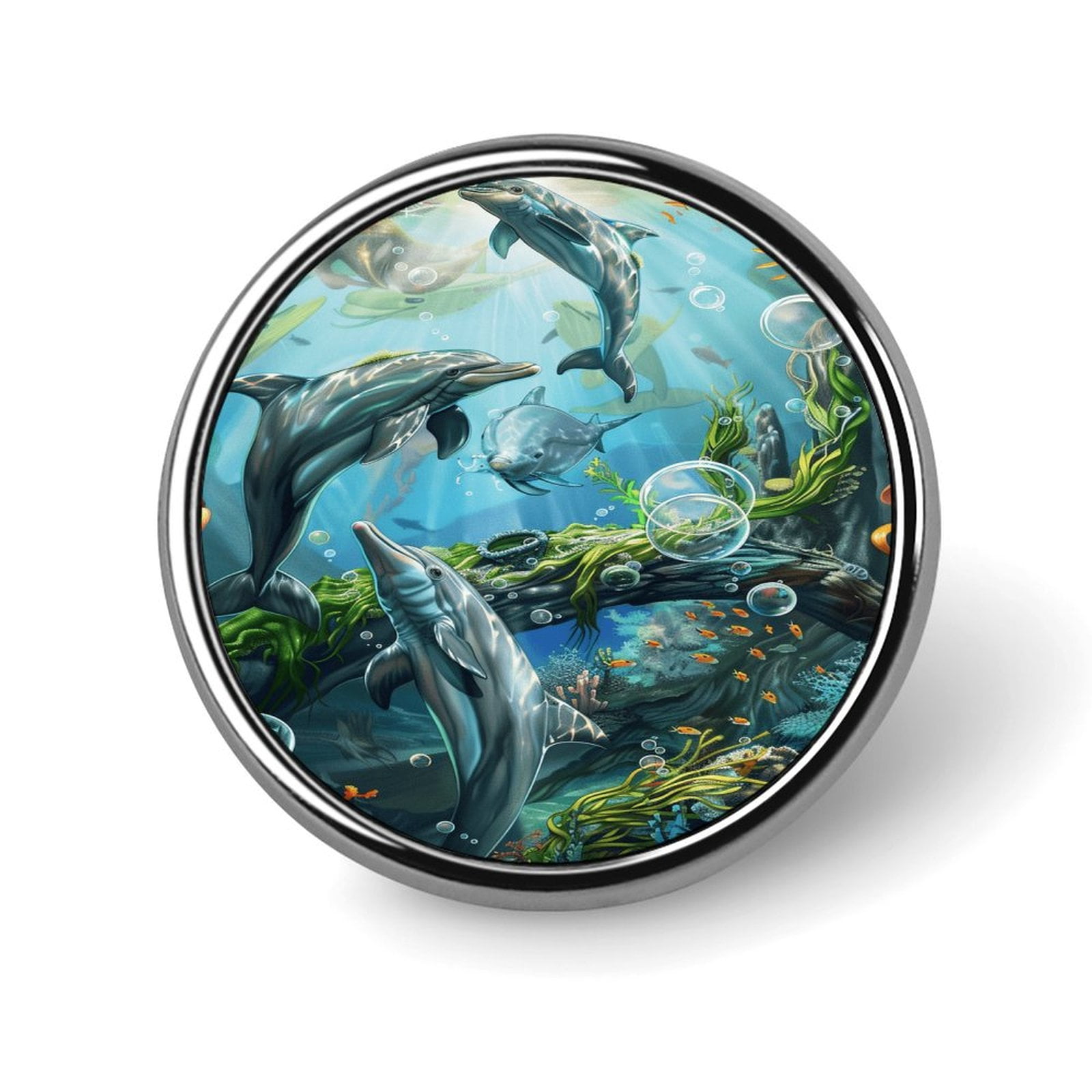 Marvels of The Sea Lapel Pin Round Art Badge Accessories Backpacks ...
