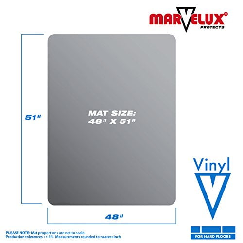 Marvelux Office Chair Mat for Hardwood Floors 48" x 51" Clear PVC Hard ...