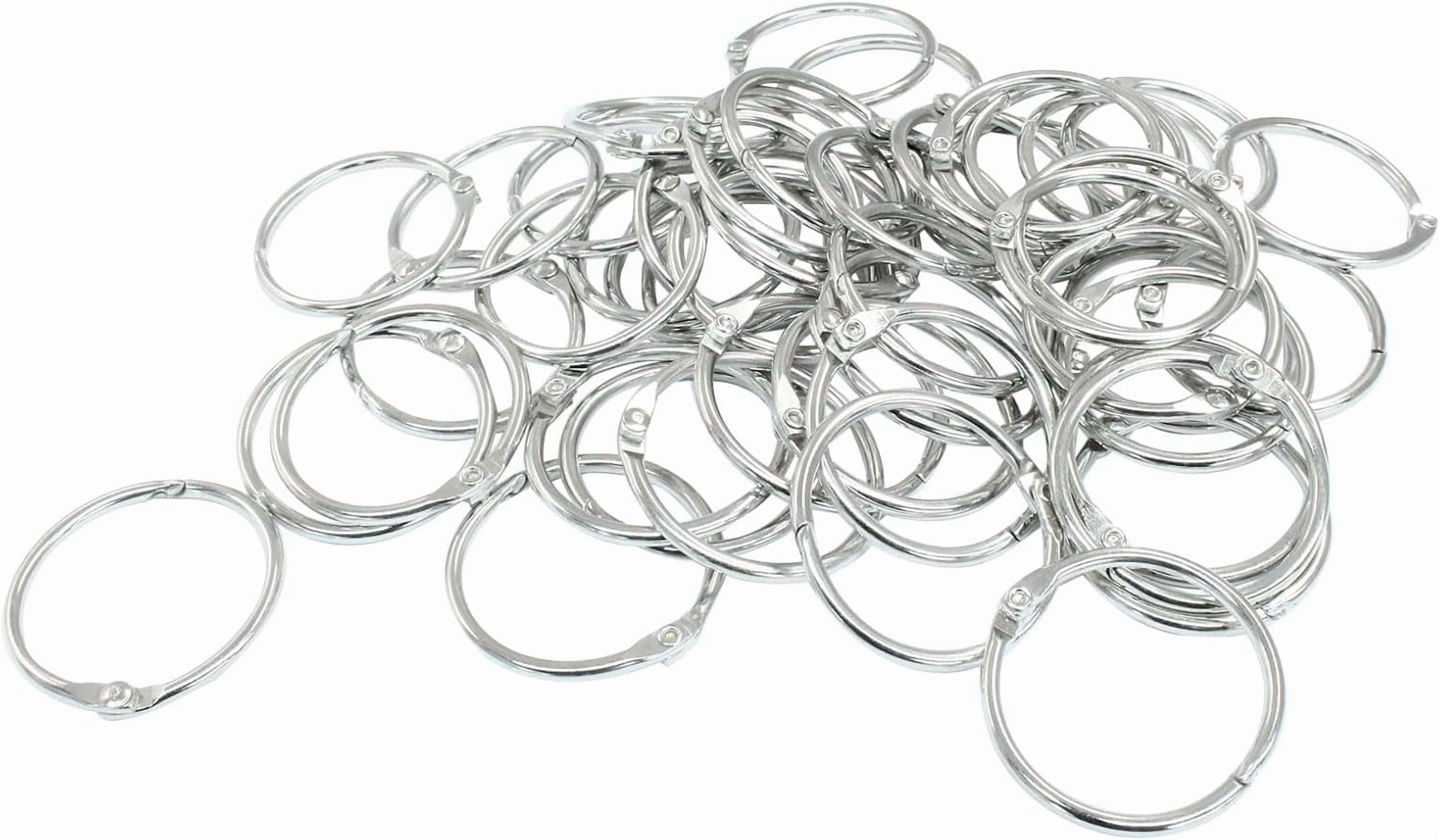 Marvex 100Pcs Silver Book Binder Rings, 1-1/2 Inch Steel Office Loose ...