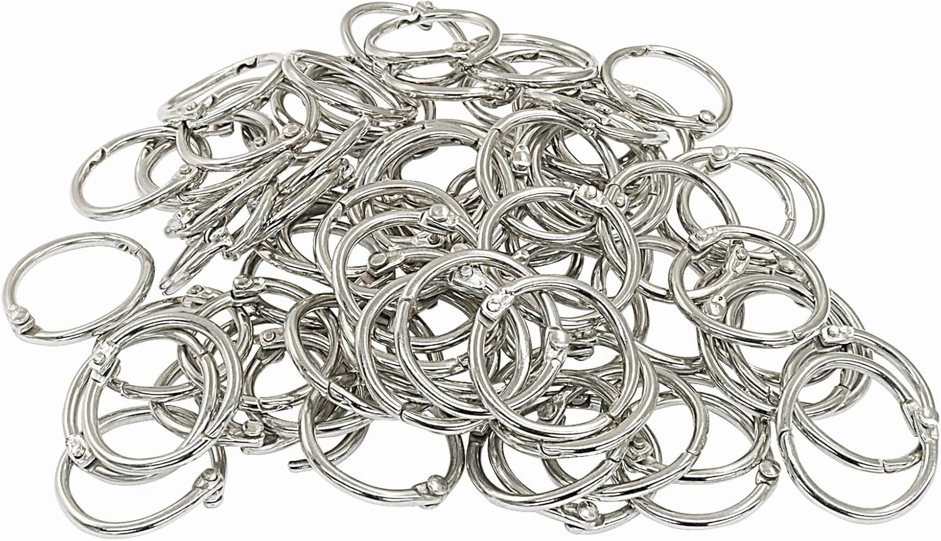 Marvex 100Pcs Silver Book Binder Rings, 1 Inch Steel Office Loose Leaf ...