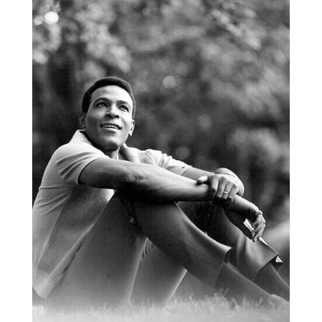 Marvin Gaye Prince of Motown smiling pose sitting on grass 1960's 5x7 ...