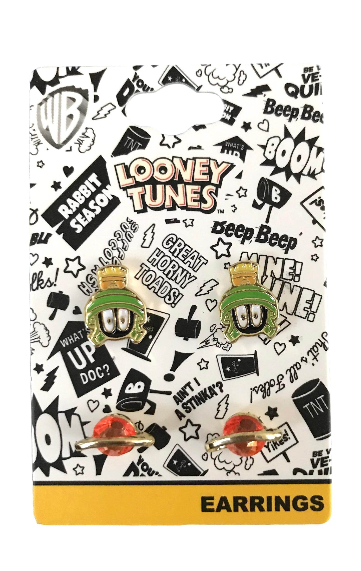 Marvin Martian Stud Earrings Set Looney Tunes Fan Jewelry - Walmart.com
