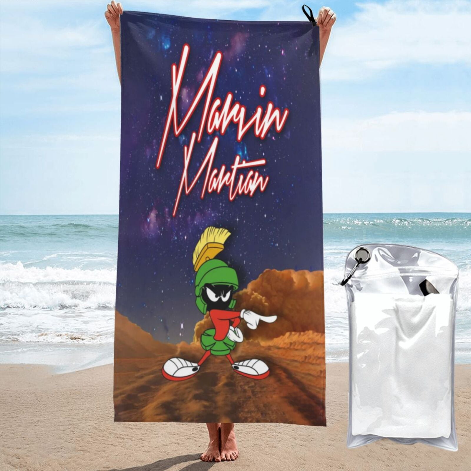 Marvin The Martian Beach Towel Absorbent Quick Dry Towels For Travel ...